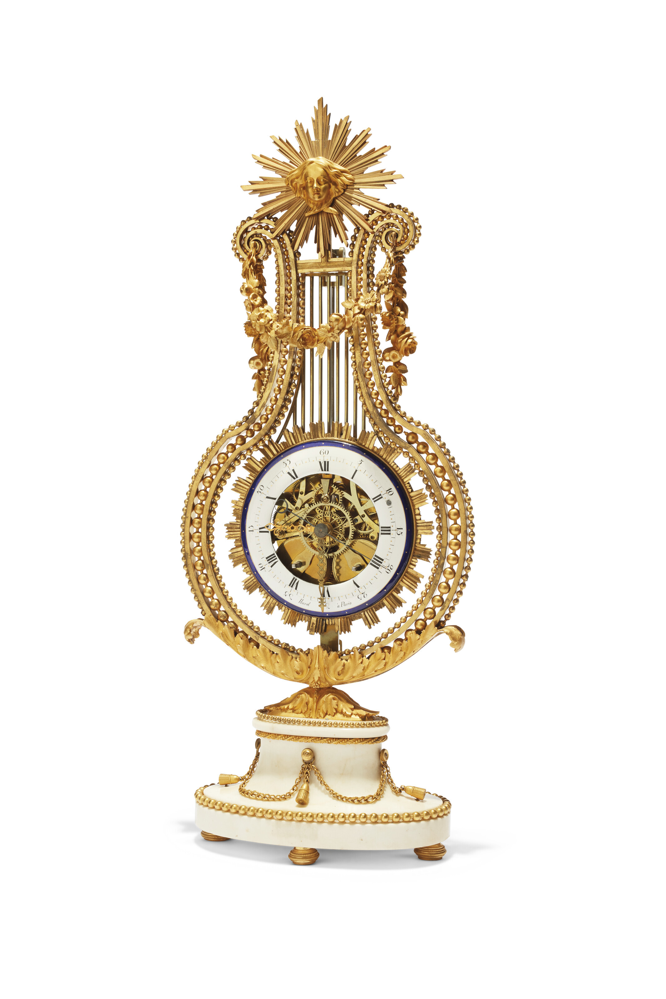 PENDULE LYRE DE LA FIN DE L'EPOQUE LOUIS XVI, SIGNATURE DE LOUIS-MICHEL ...