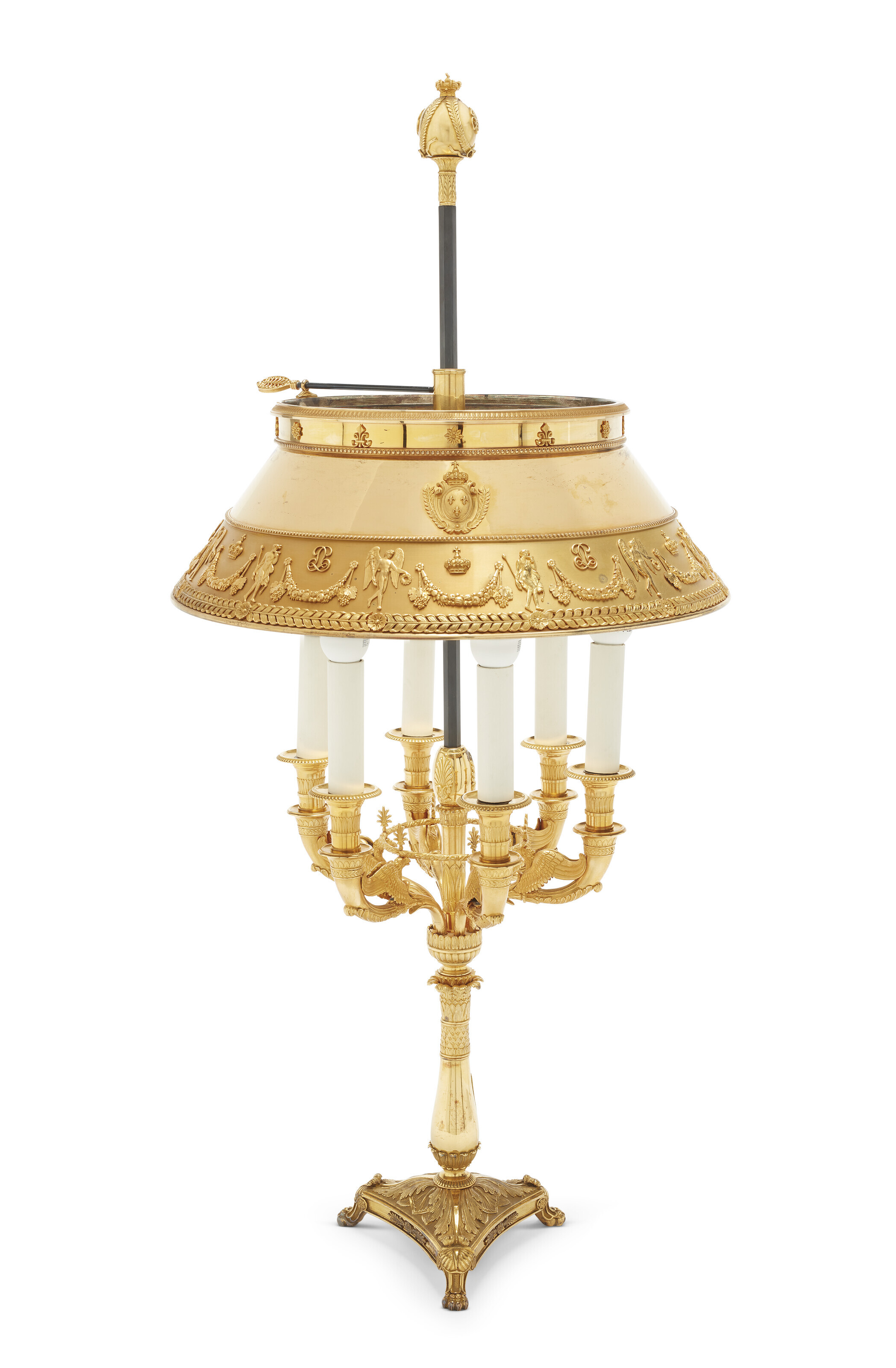 LAMPE BOUILLOTE EN VERMEIL DE STYLE EMPIRE, PAR MAISON ODIOT, PARIS ...