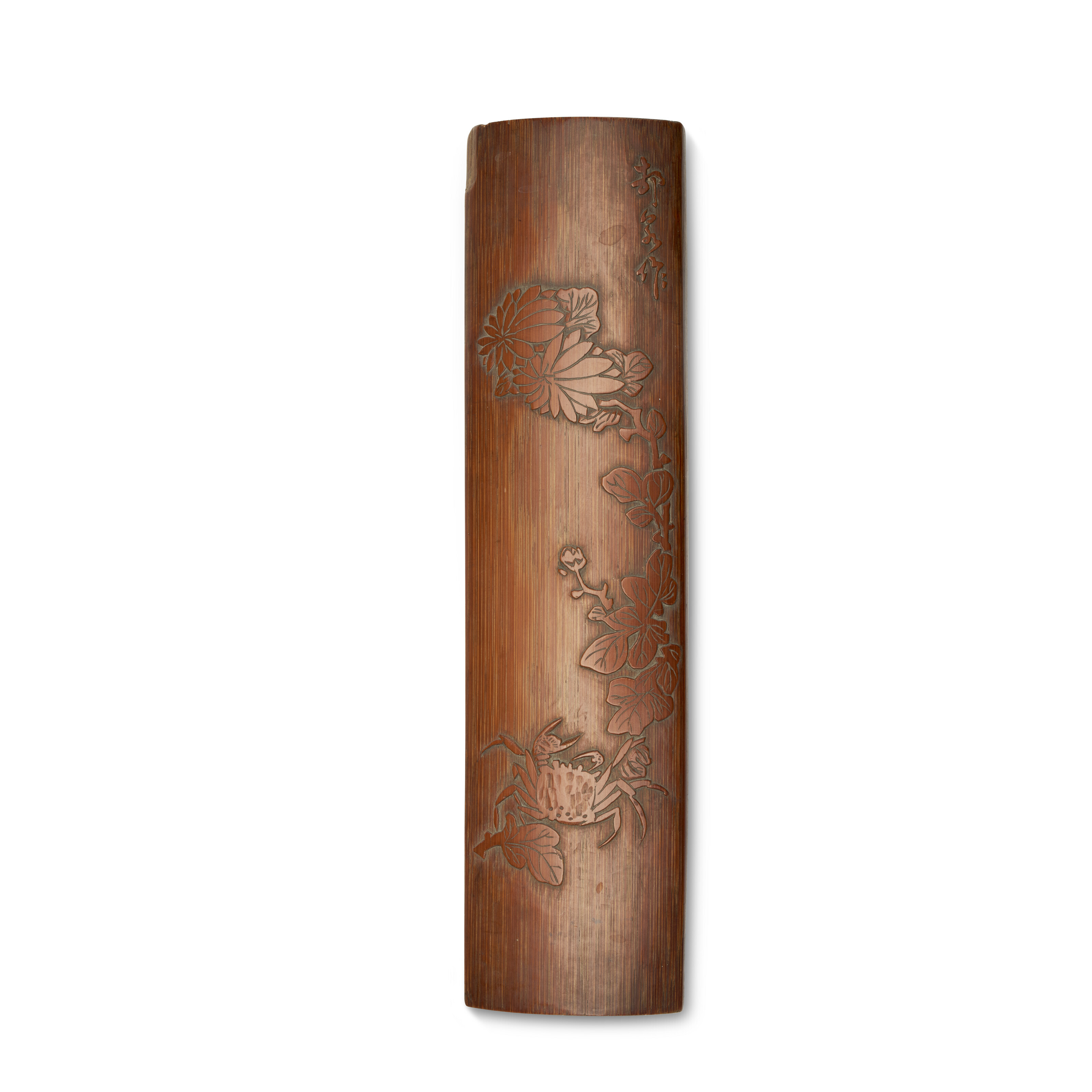A CARVED BAMBOO 'CRAB' WRIST REST, CHINA, QING DYNASTY, 19TH CENTURY ...