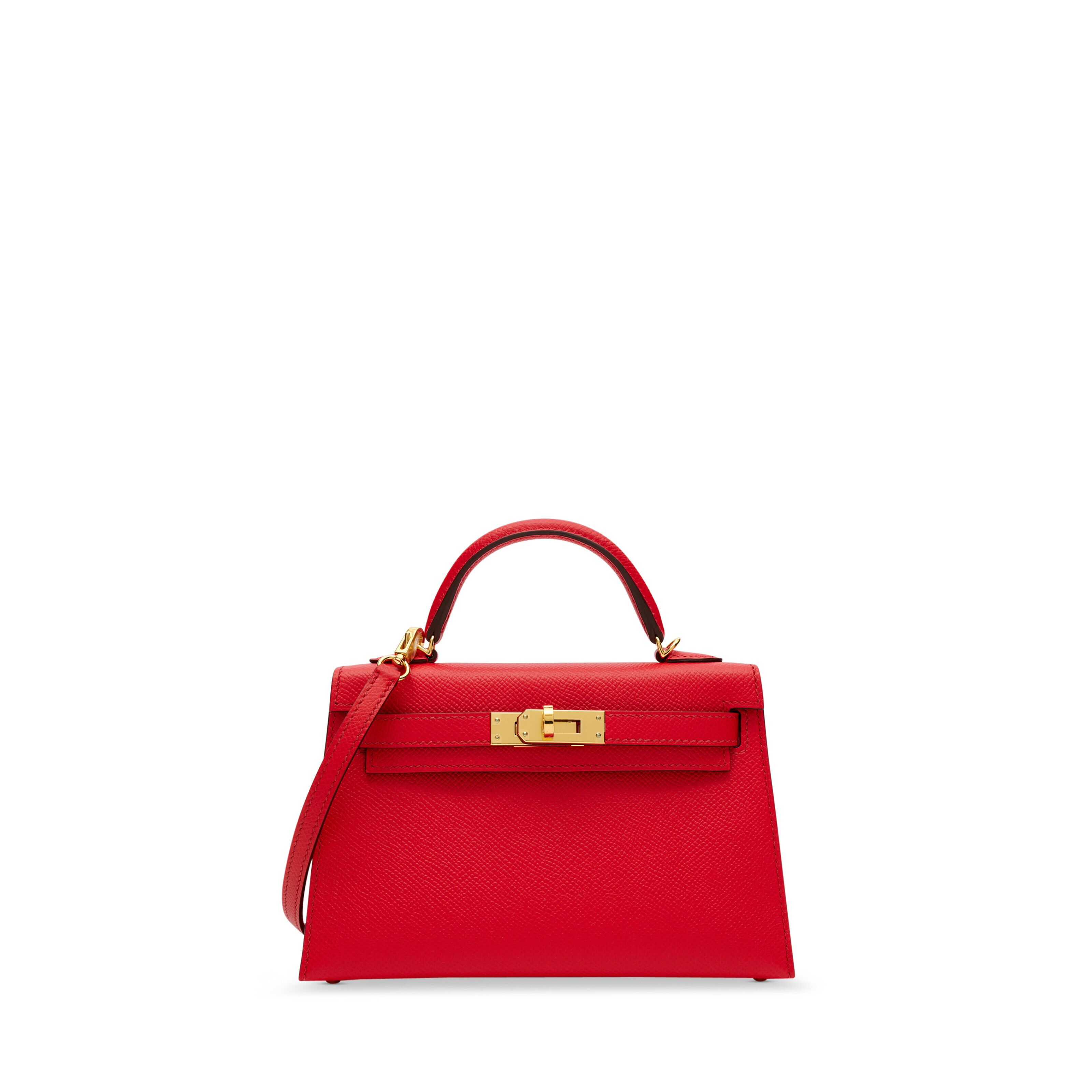 A CUSTOM ROUGE TOMATE & BLEU ÉLECTRIQUE EPSOM LEATHER MINI KELLY 20 II ...