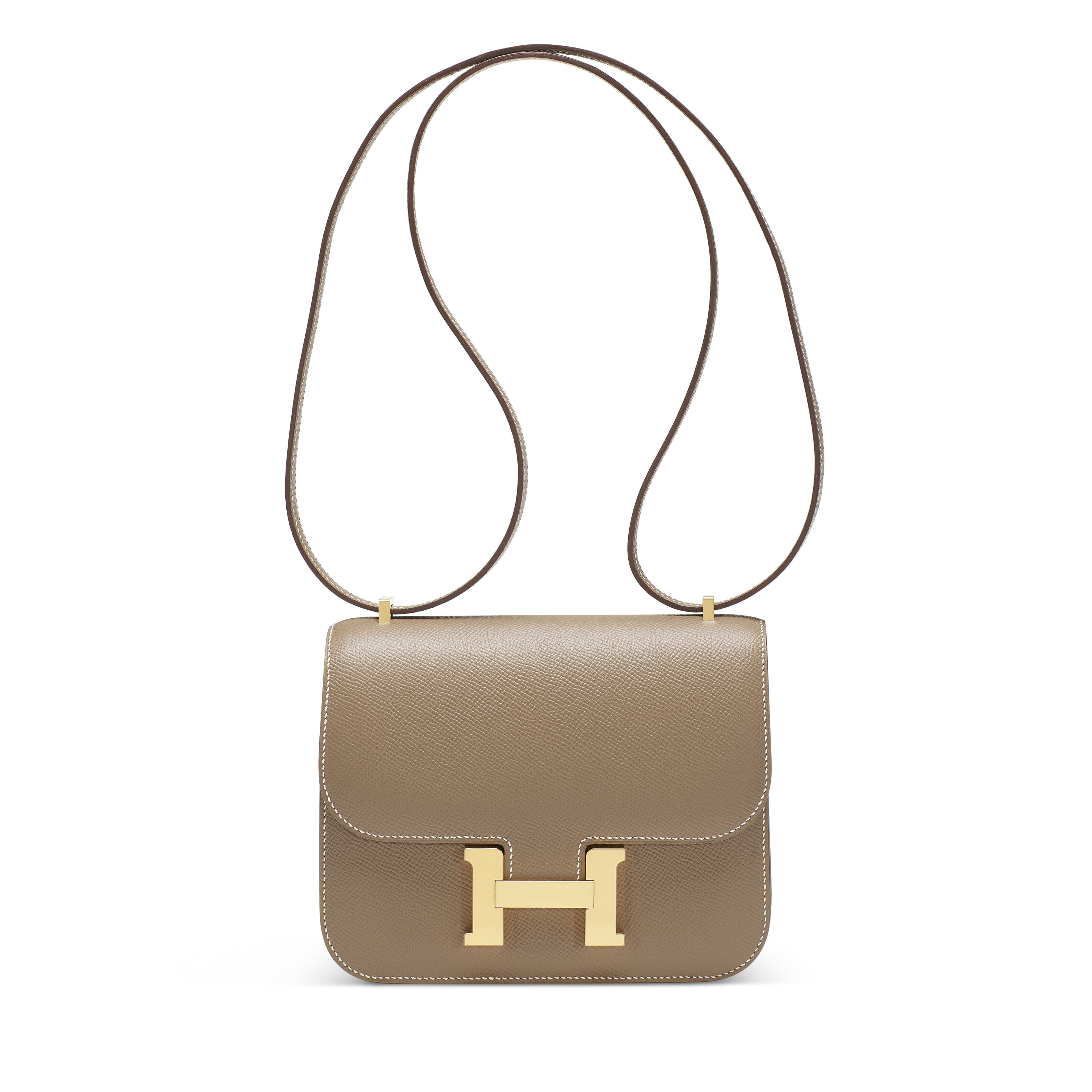 AN ÉTOUPE EPSOM LEATHER MINI CONSTANCE 18 WITH GOLD HARDWARE, HERMÈS ...