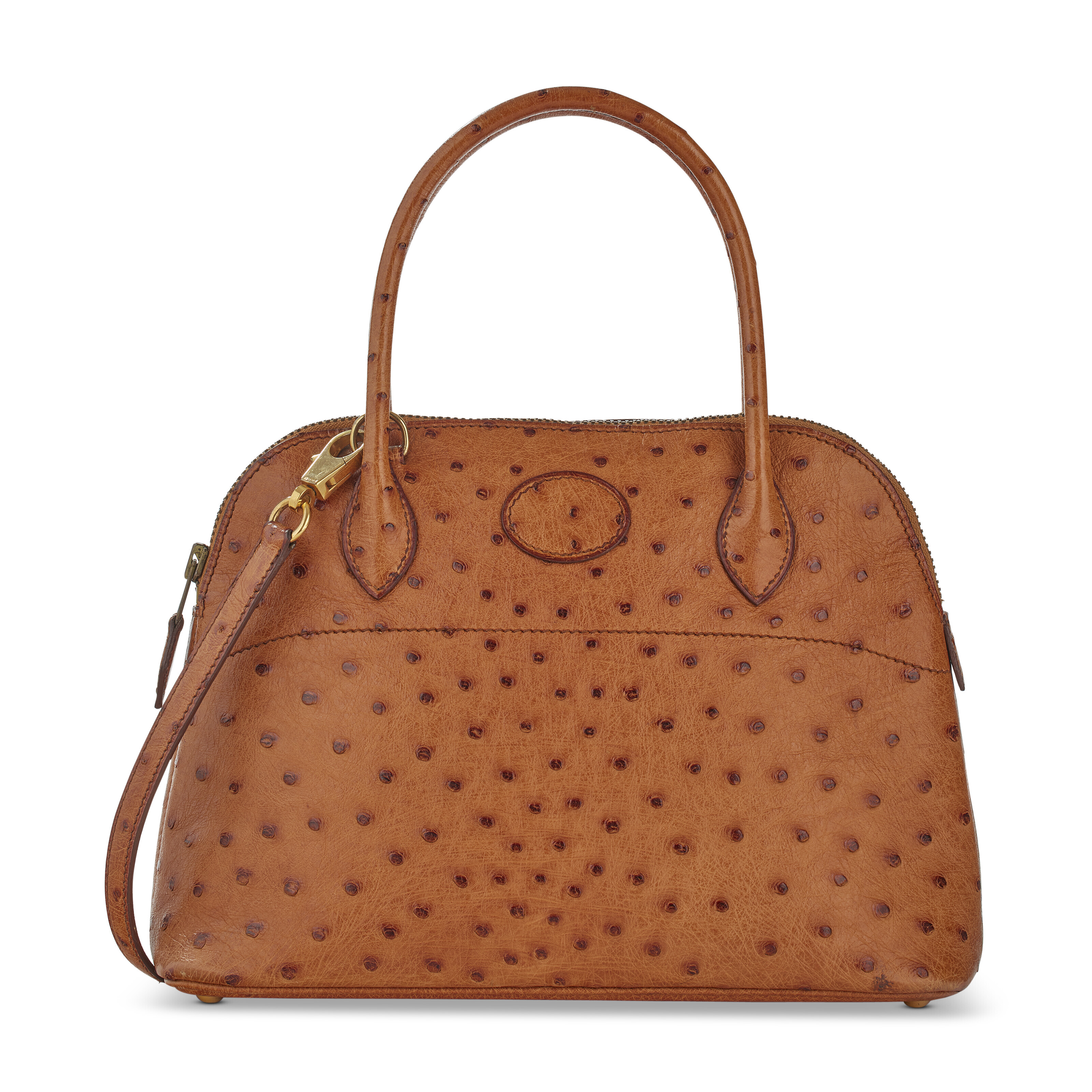 A COGNAC OSTRICH BOLIDE 27 WITH GOLD HARDWARE, HERMÈS, 1991 | Christie’s