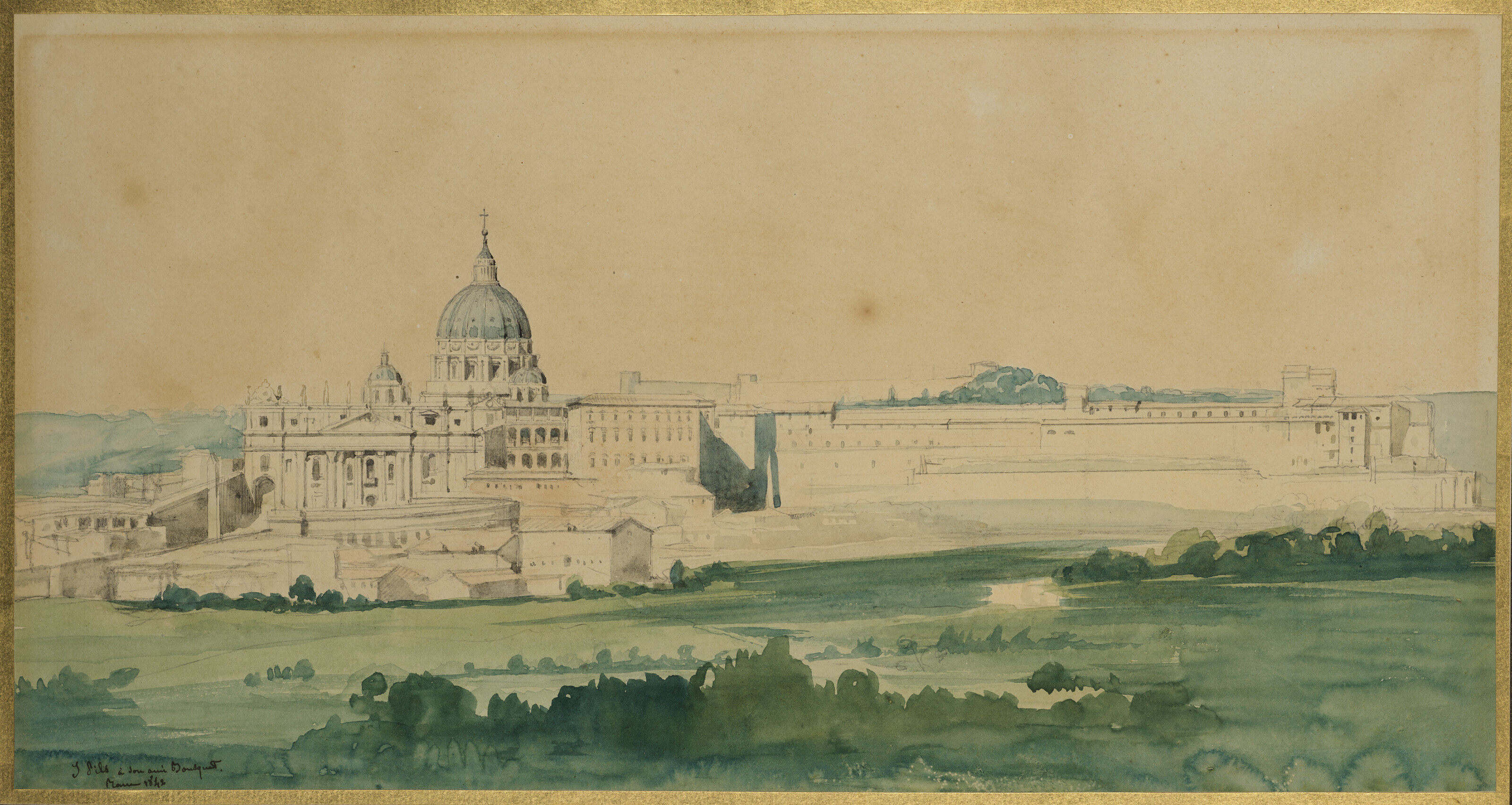 ISIDORE-ALEXANDRE-AUGUSTIN PILS (1815-1875), Vue de la basilique Saint ...