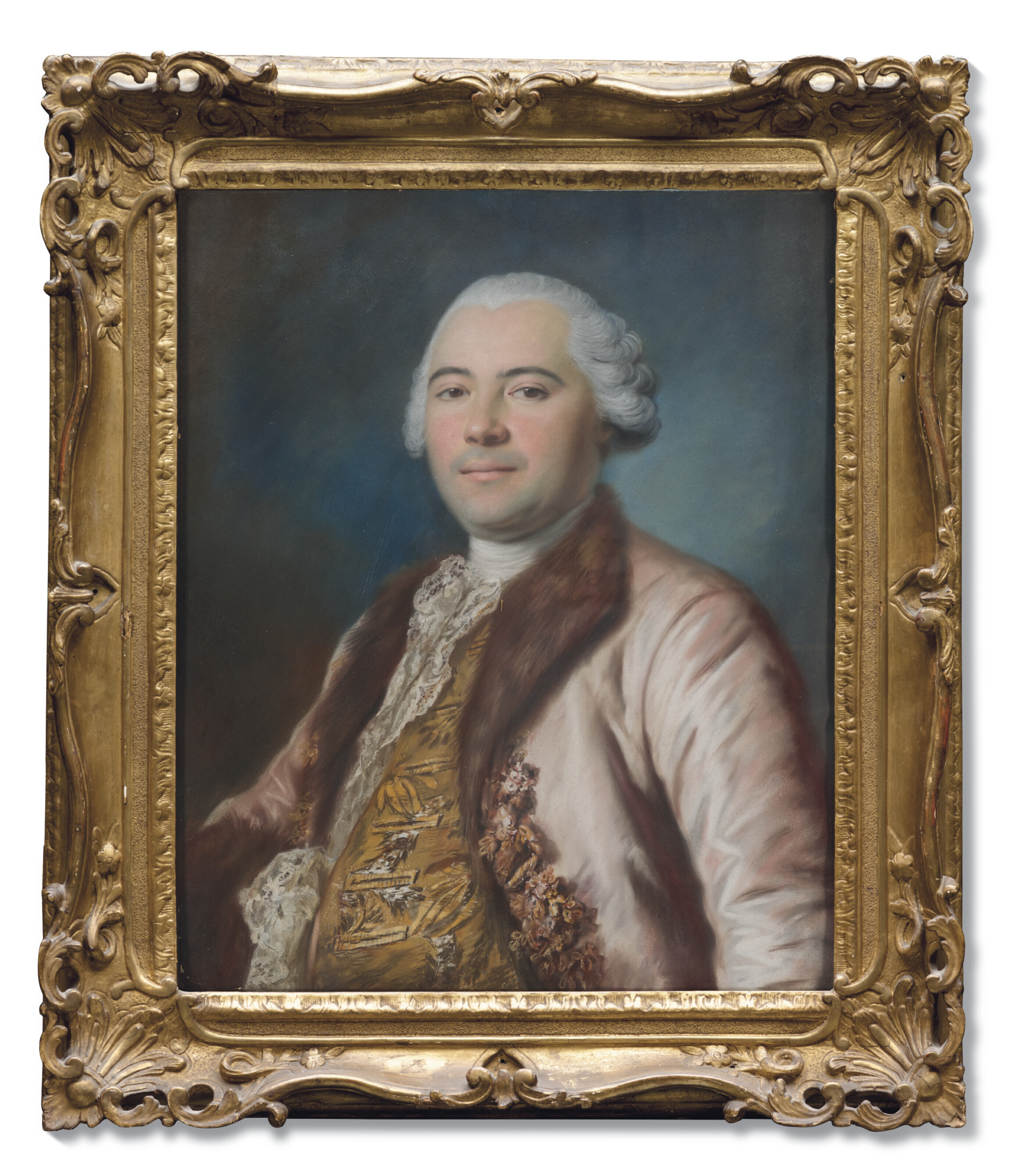 PIERRE BERNARD (PARIS 1704-1777), Portrait d'homme en habit prune ...
