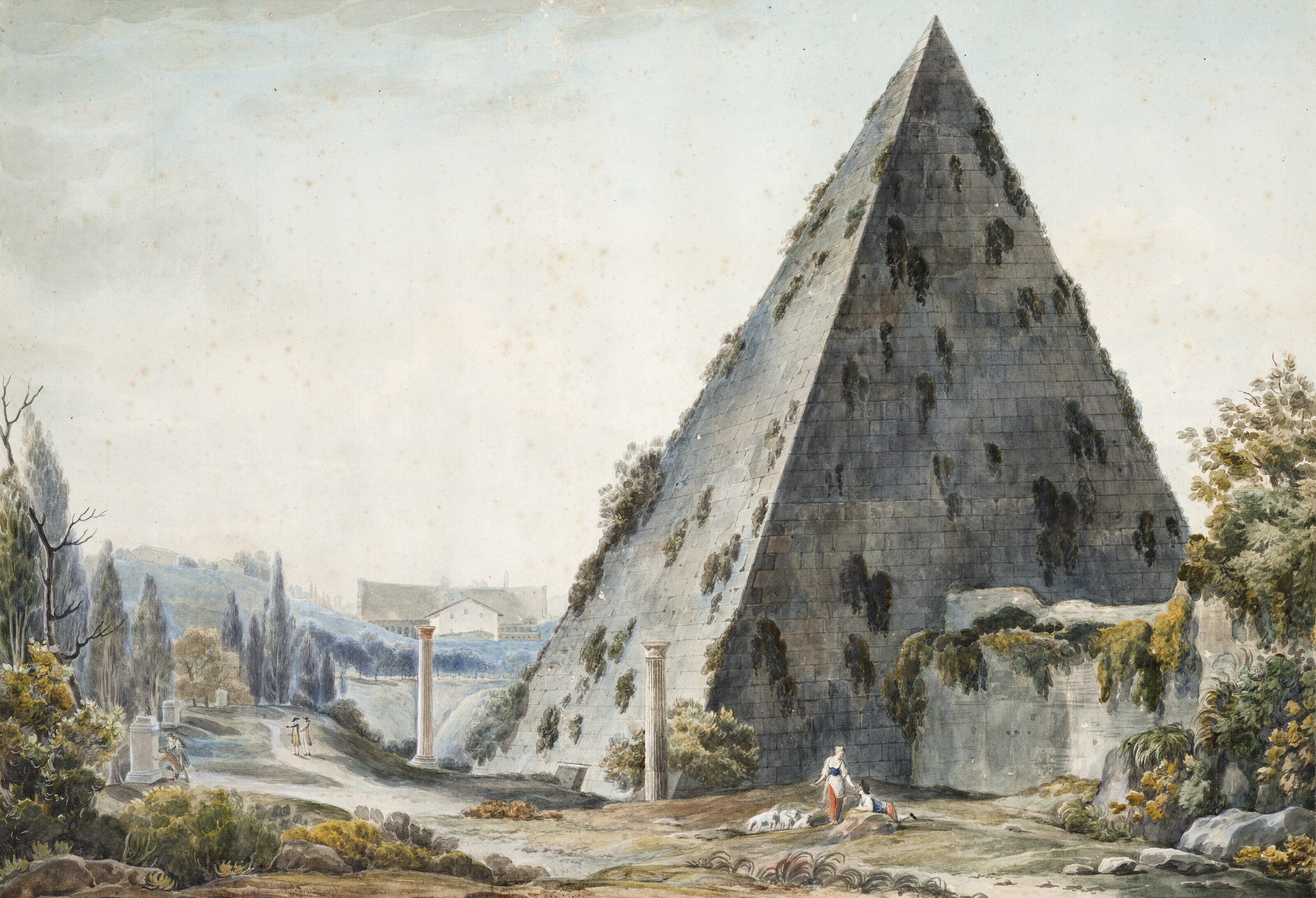 GIOVANNI VOLPATO (BASSANO 1735-1803 ROME), Vue de la pyramide de ...