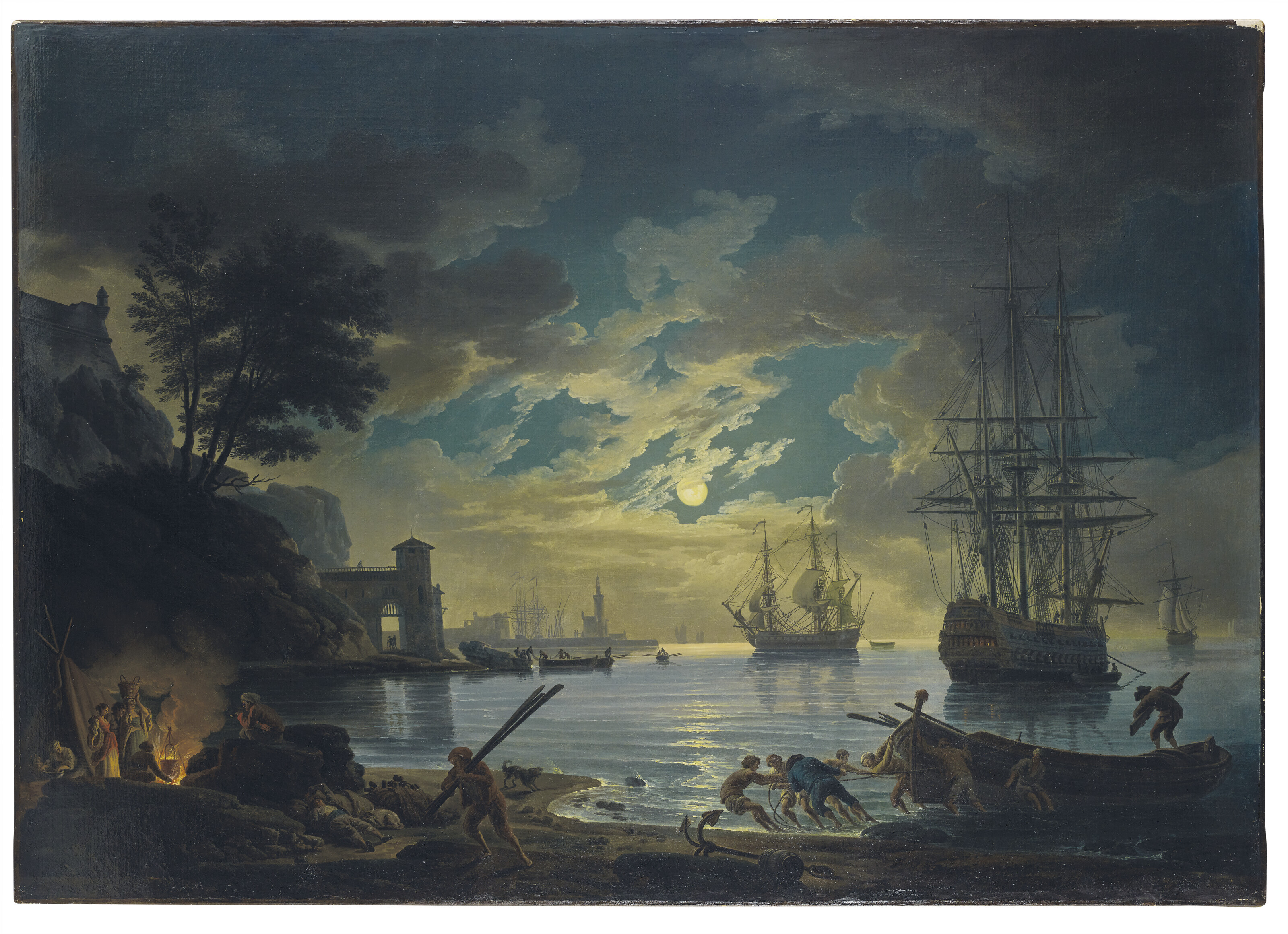 ÉCOLE FRANÇAISE VERS 1770, ATELIER DE CLAUDE-JOSEPH VERNET, Marine au ...