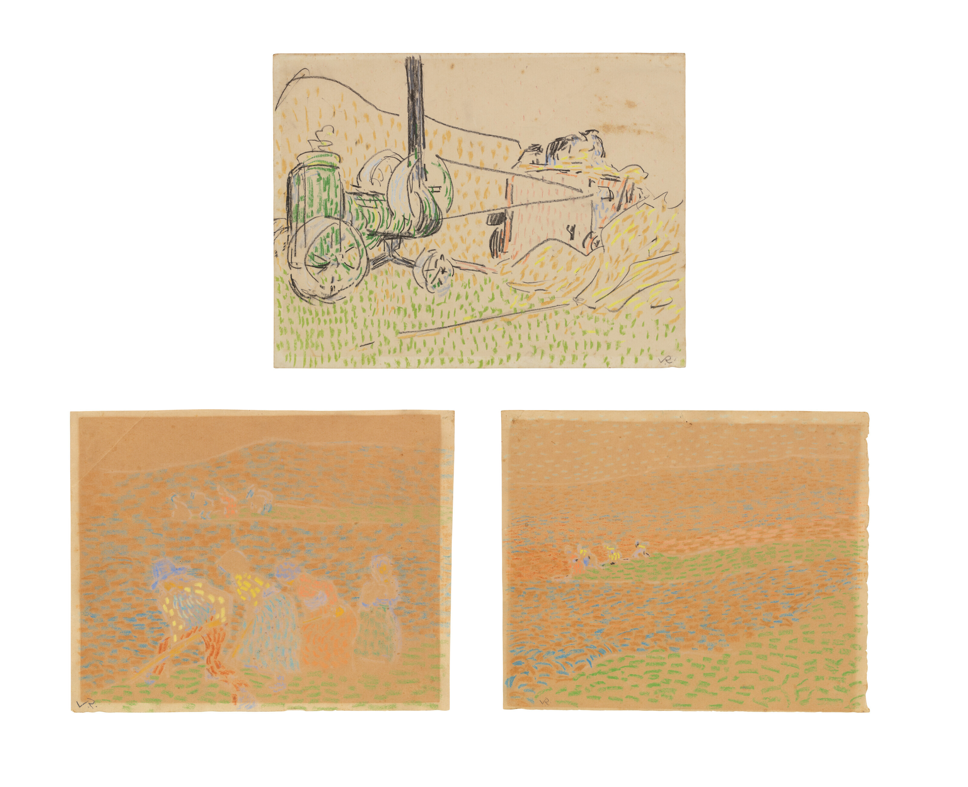 OTTO VAN REES (1884-1957), (i) Oogst (Harvest)(ii-iii) Boeren op het ...