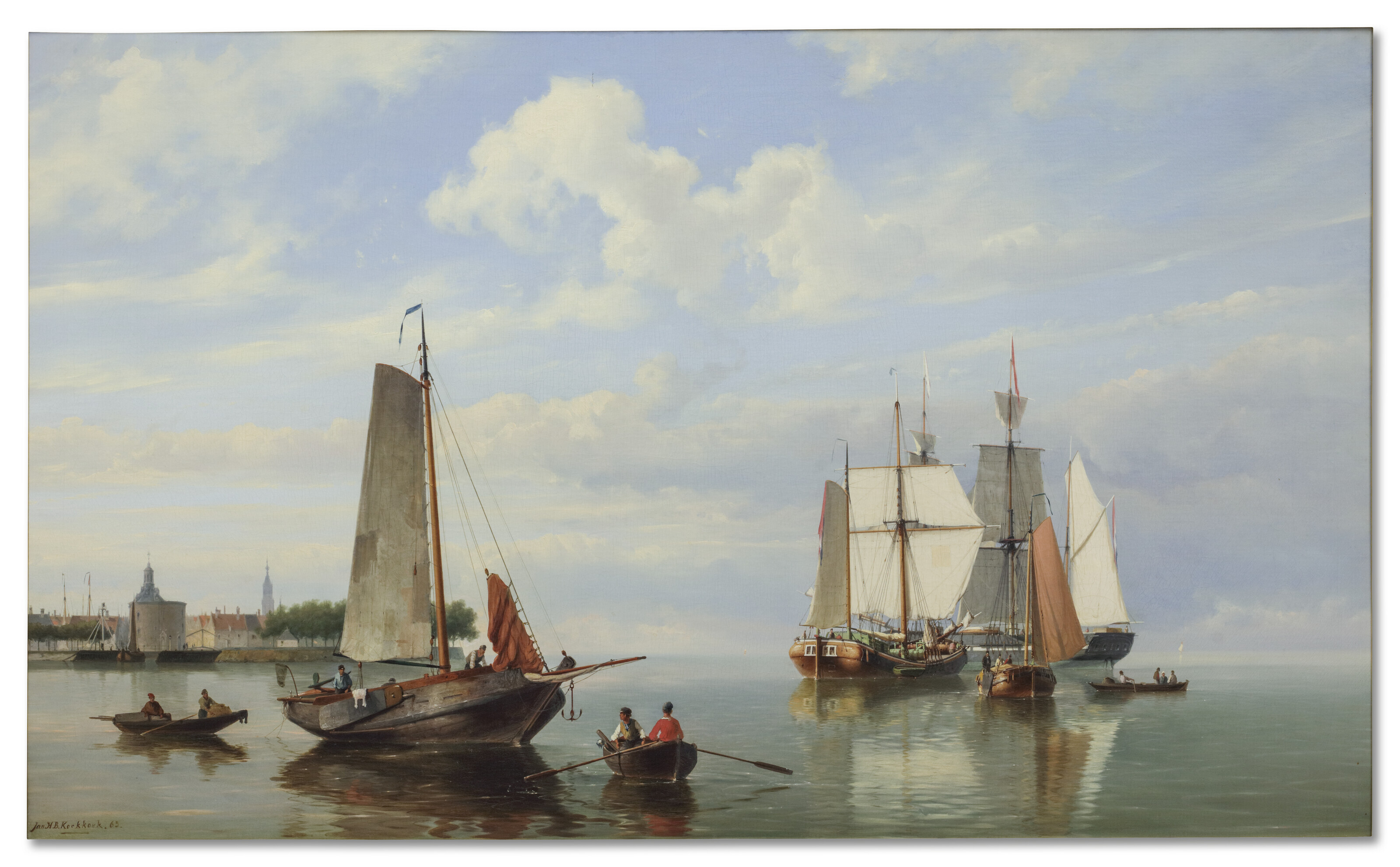 JOHANNES HERMANUS BAREND KOEKKOEK (1840-1912), Ships on the Zuiderzee ...
