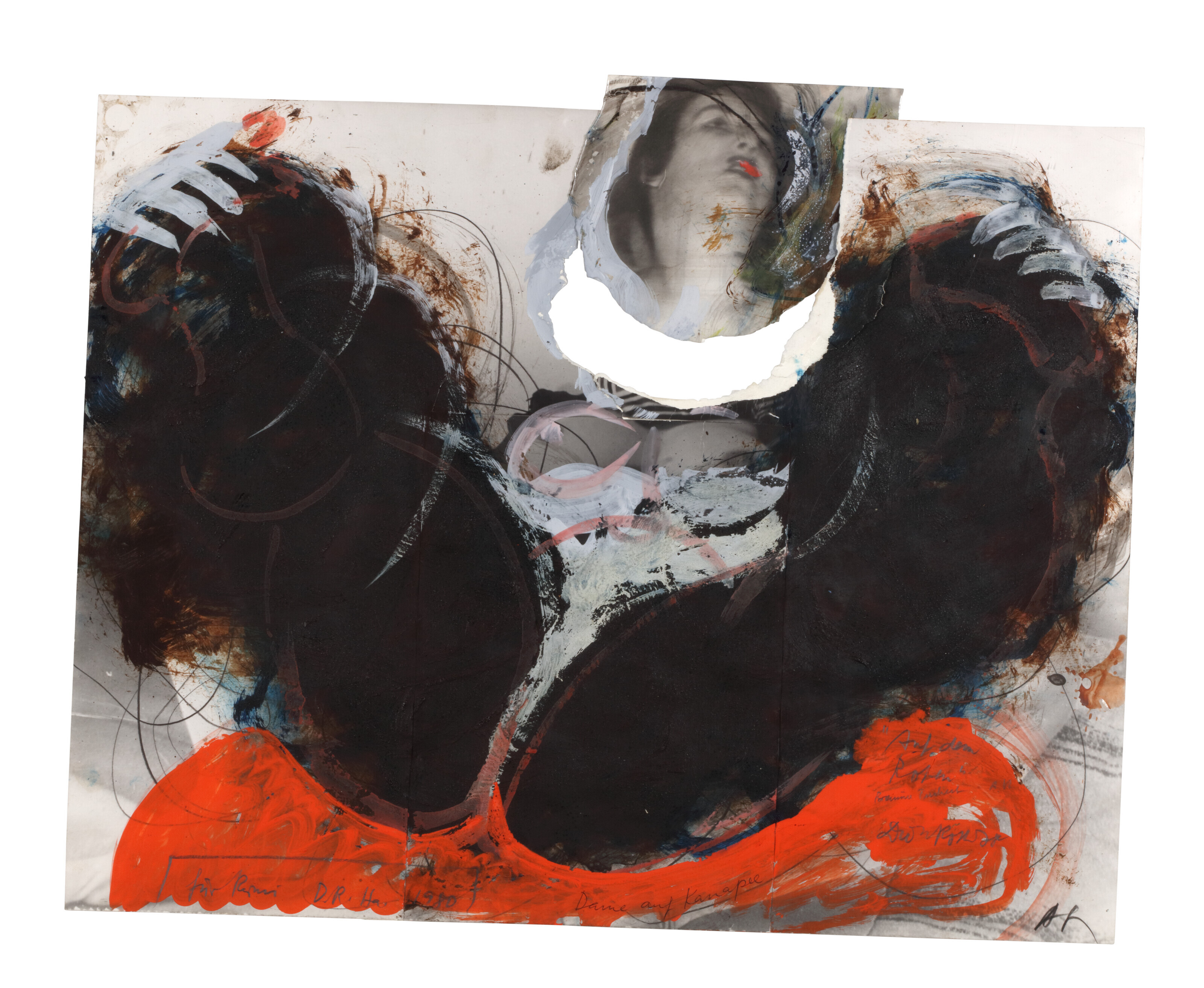 ARNULF RAINER (B. 1929) AND DIETER ROTH (1930-1998), Dame auf Kanapee ...