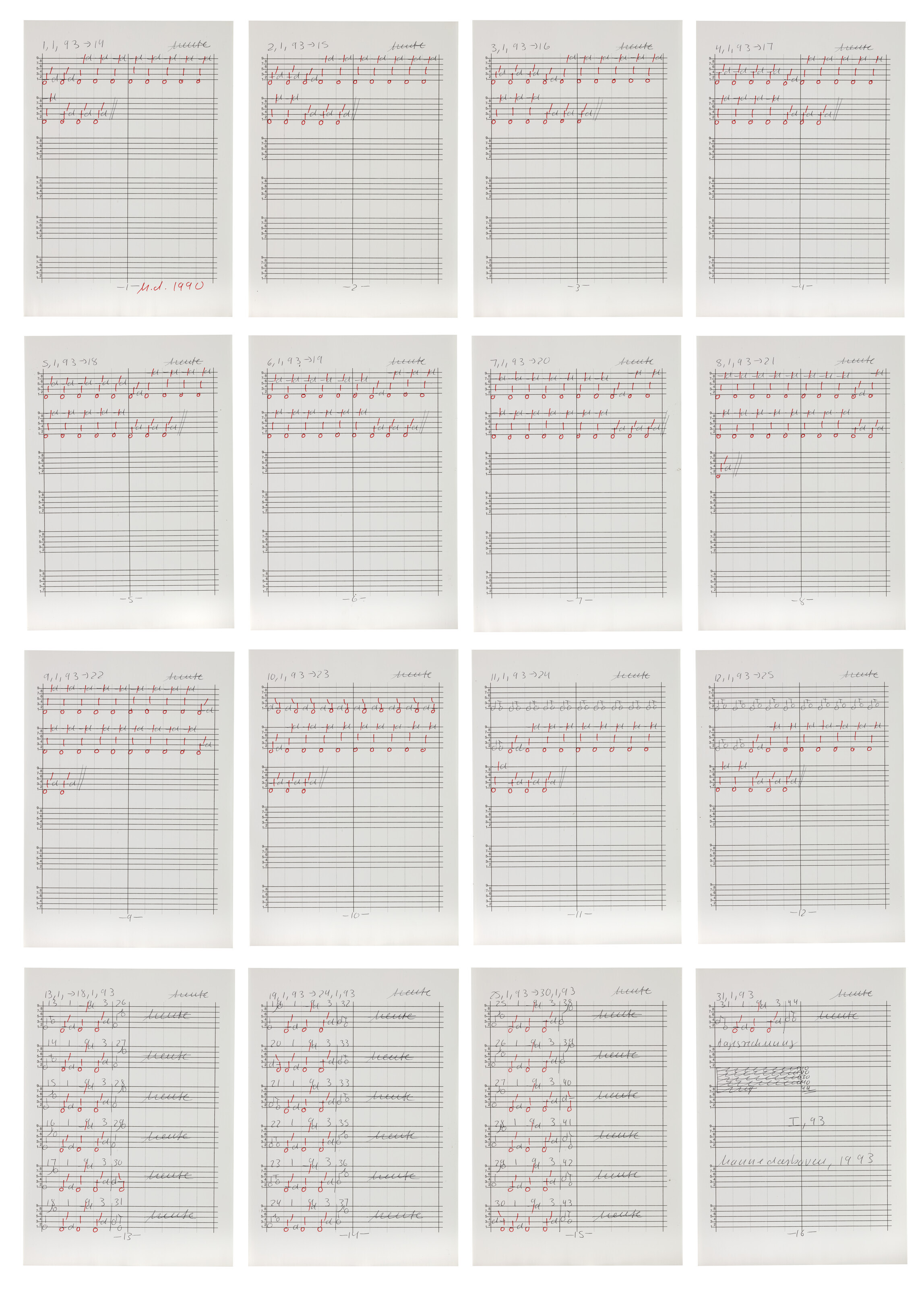 HANNE DARBOVEN (1941-2009), Partitur (I, 1993) (Score (I, 1993 ...