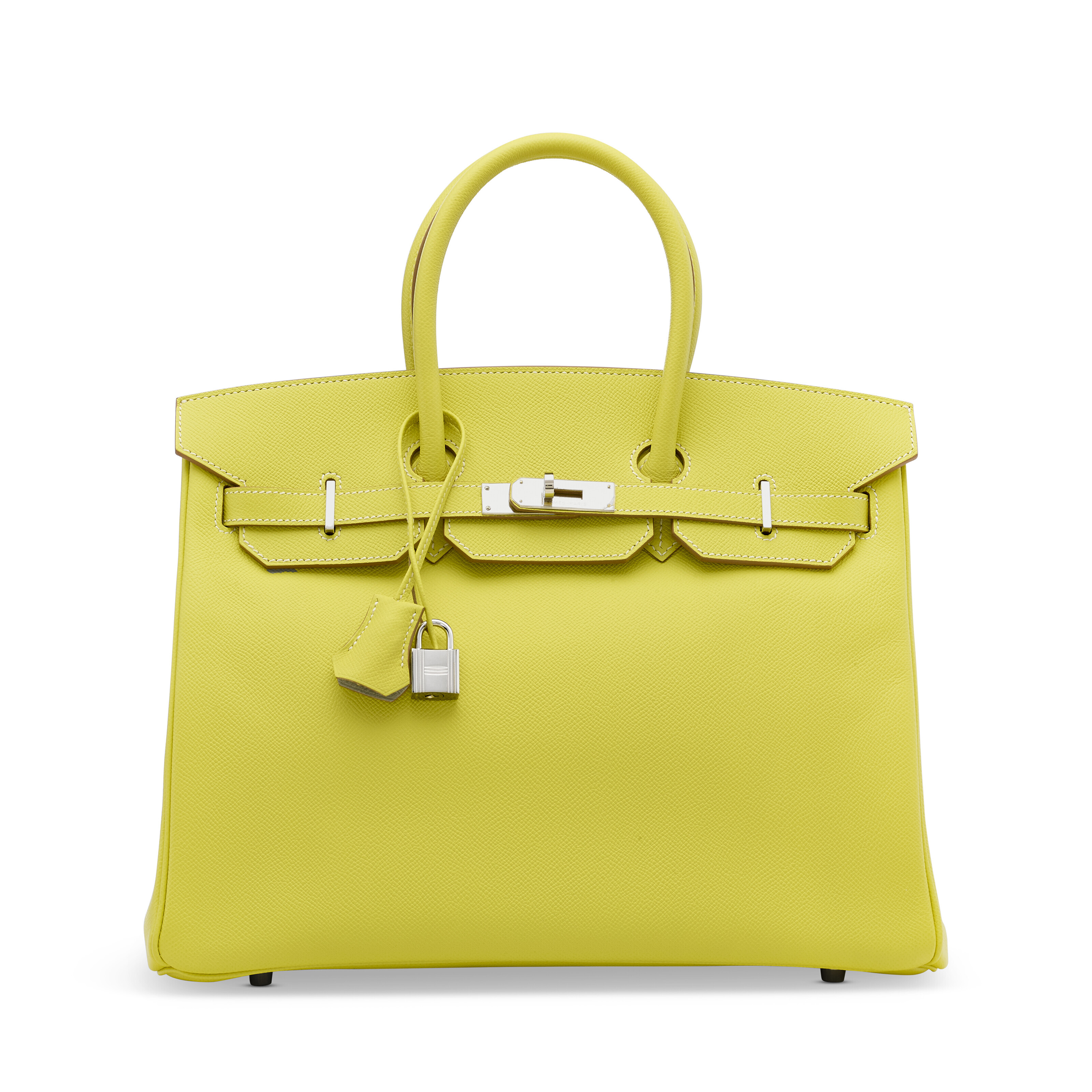 A LIME & GRIS PERLE EPSOM LEATHER CANDY BIRKIN 35 WITH PALLADIUM ...
