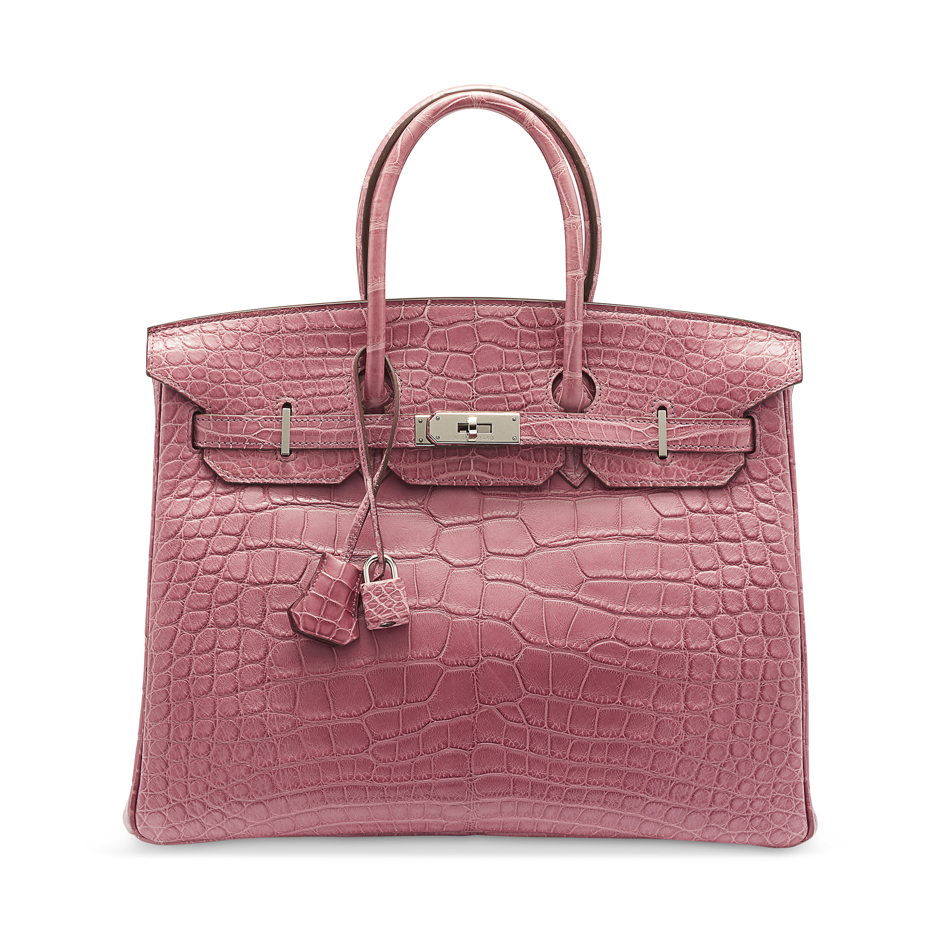 A MATTE BOIS DE ROSE ALLIGATOR BIRKIN 35 WITH PALLADIUM HARDWARE ...