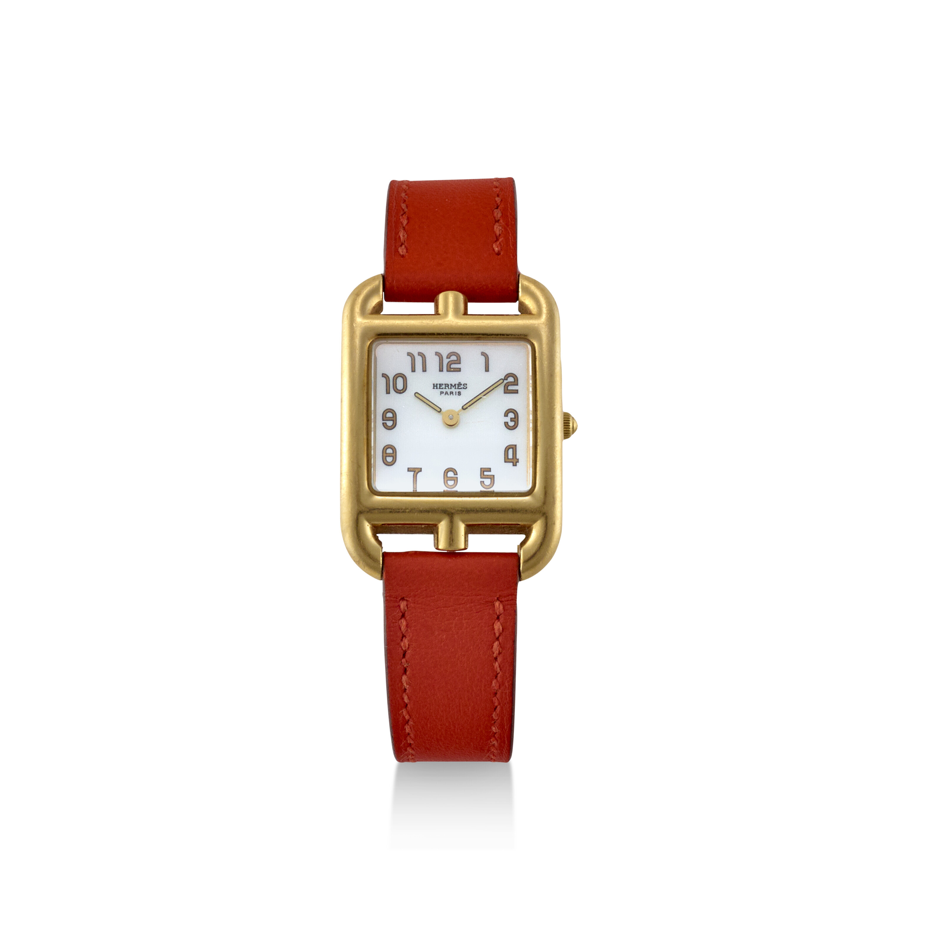 A 18 K GOLD "CAPE COD" QUARTZ WRIST WATCH - NO. CC1.285 WITH LEATHER ...