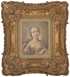 FRANÇOIS BOUCHER (PARIS 1703-1770), Portrait of a young woman, bust ...