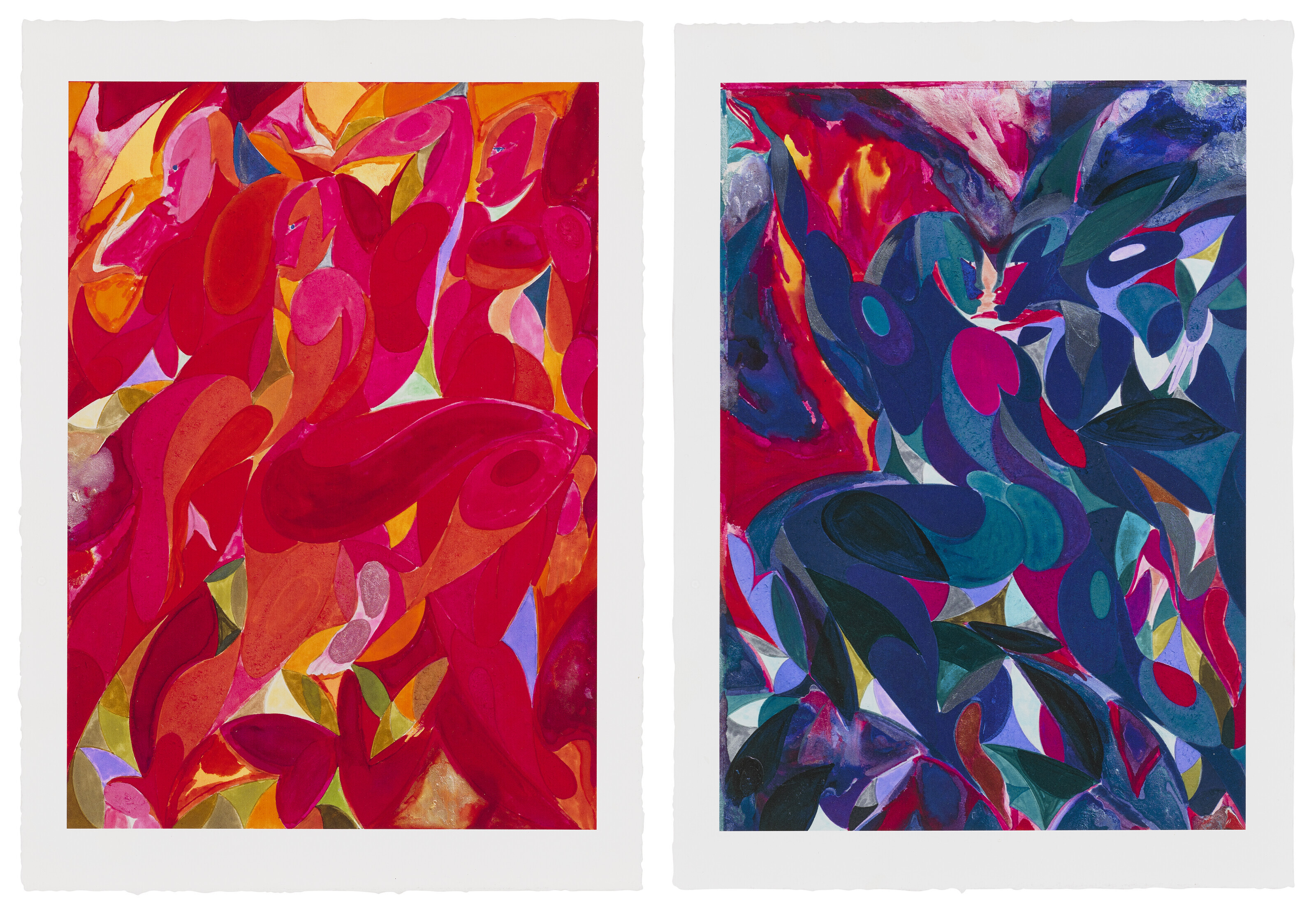 TUNJI ADENIYI-JONES (B. 1992), Three Red Figures Rising and A Flashy ...
