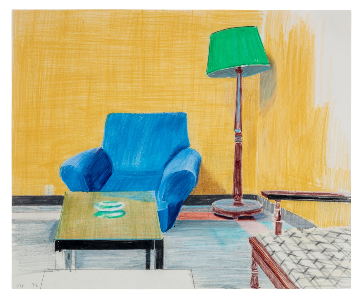 DAVID HOCKNEY (B. 1937), Armchair, Table and Lamp | Christie's