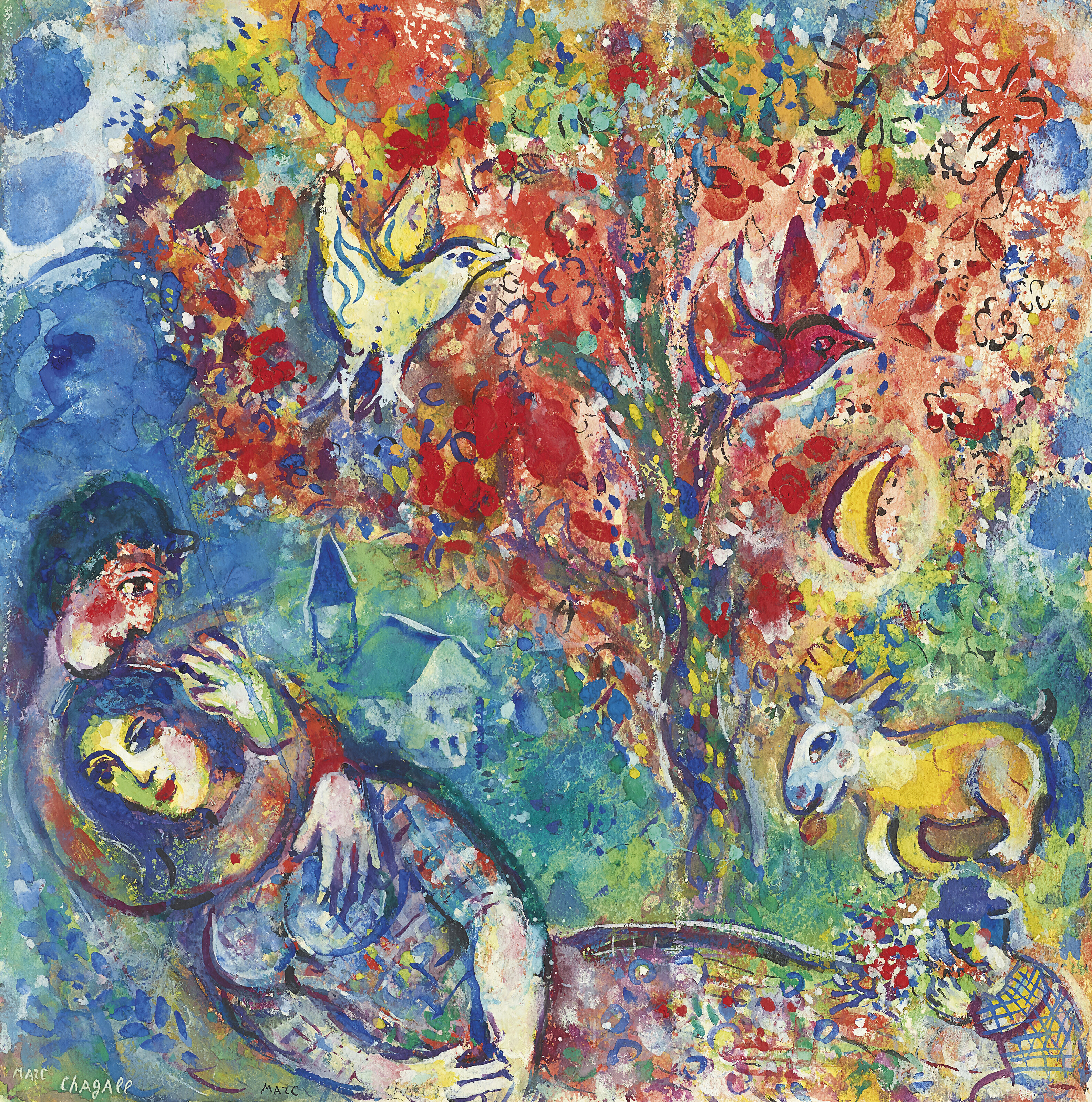 MARC CHAGALL (1887-1985), Amoureux à la lune | Christie's
