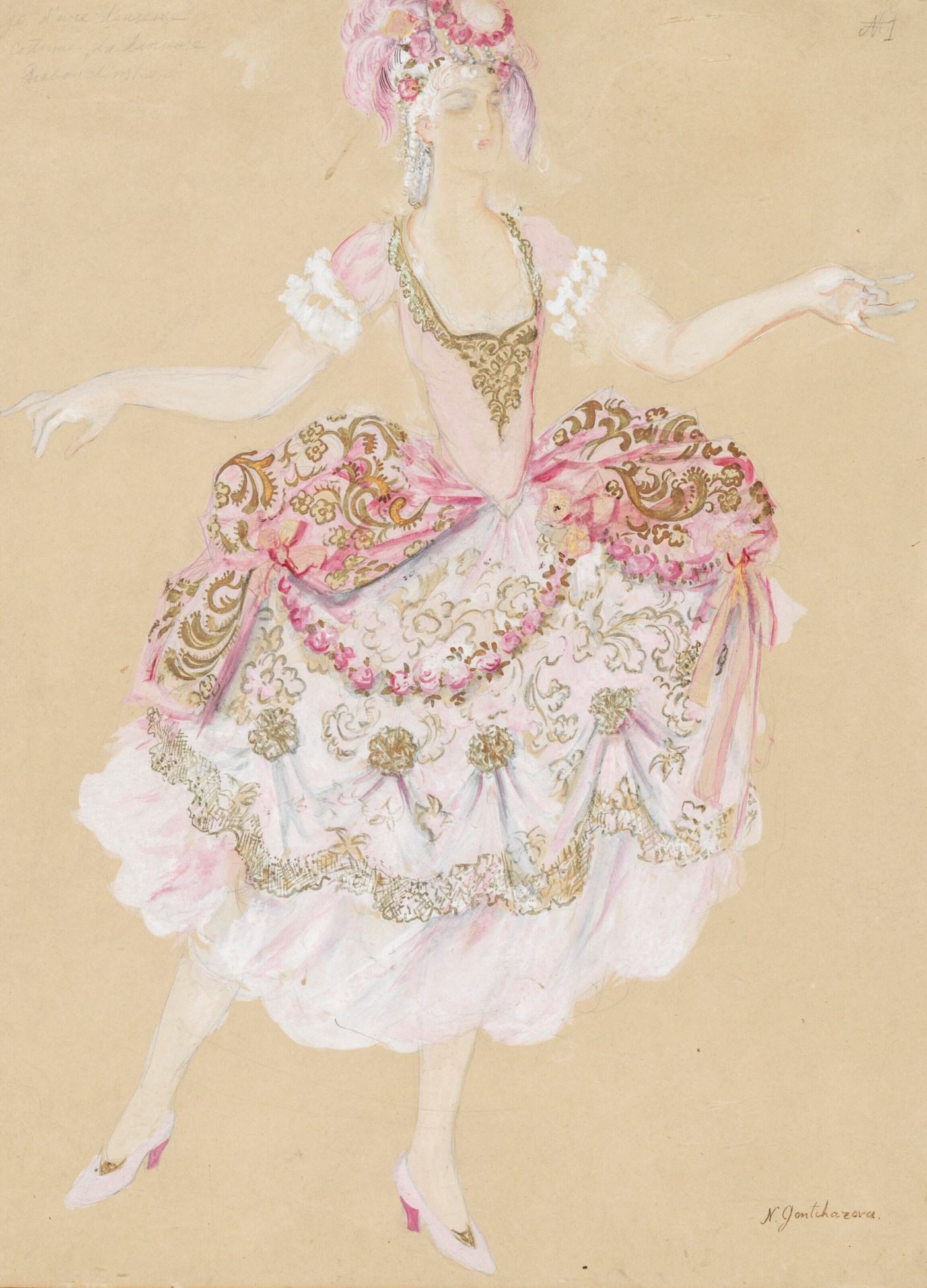 NATALIA GONCHAROVA (1881-1962), Costume design 'La Danseuse' for ...