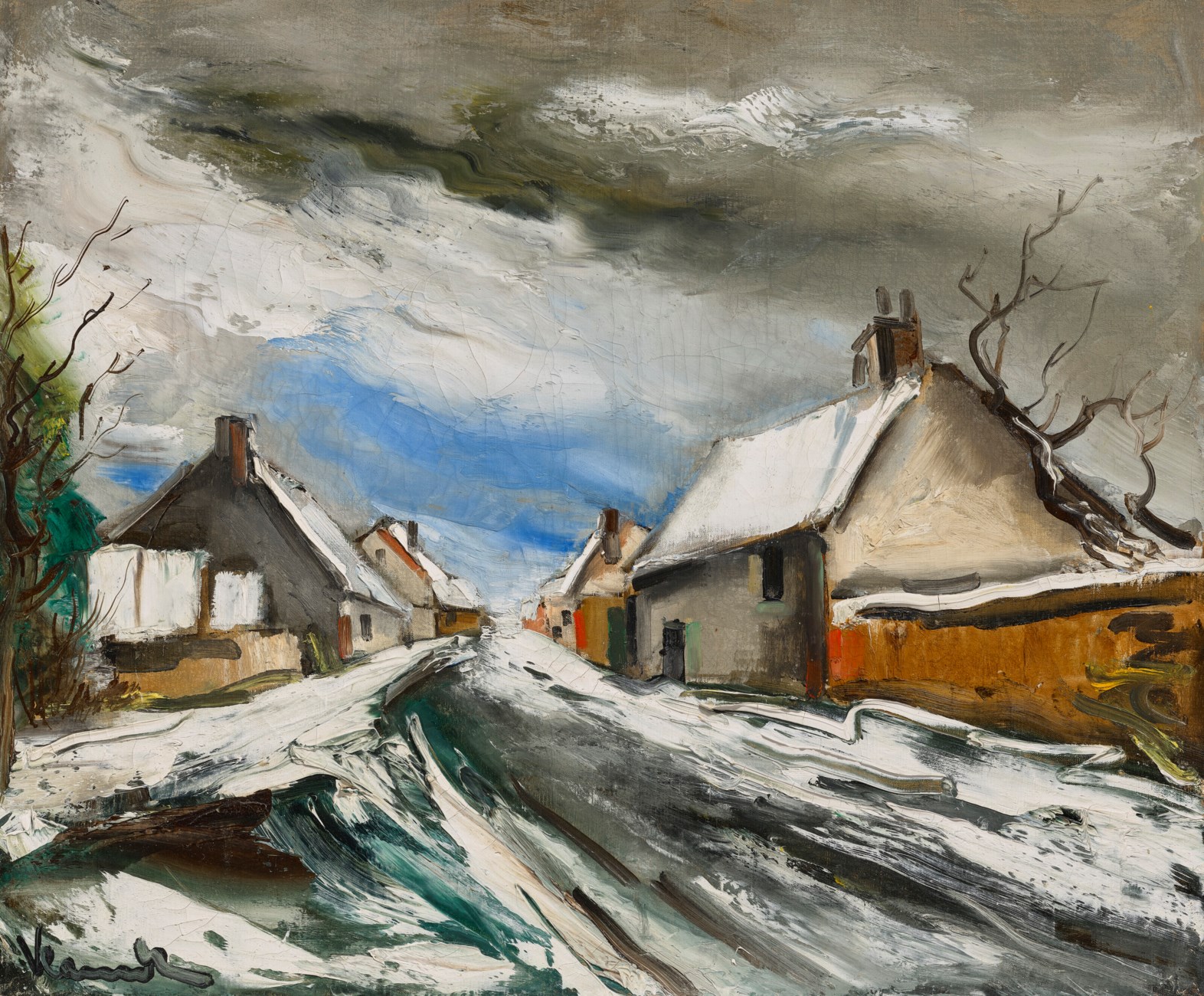 MAURICE DE VLAMINCK (1876-1958), Rue de village sous la neige | Christie's