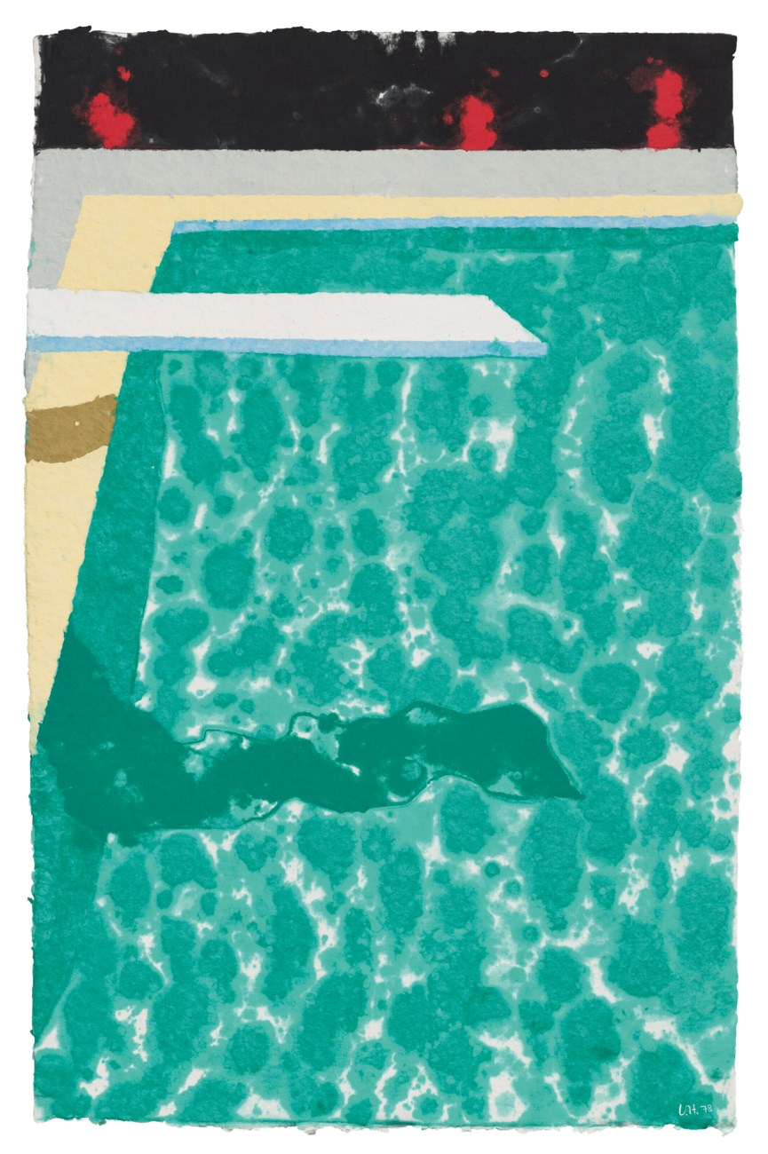 DAVID HOCKNEY (B. 1937), Green Pool with Diving Board and Shadow (Paper ...
