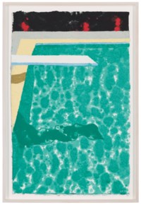 DAVID HOCKNEY (B. 1937), Green Pool with Diving Board and Shadow (Paper ...