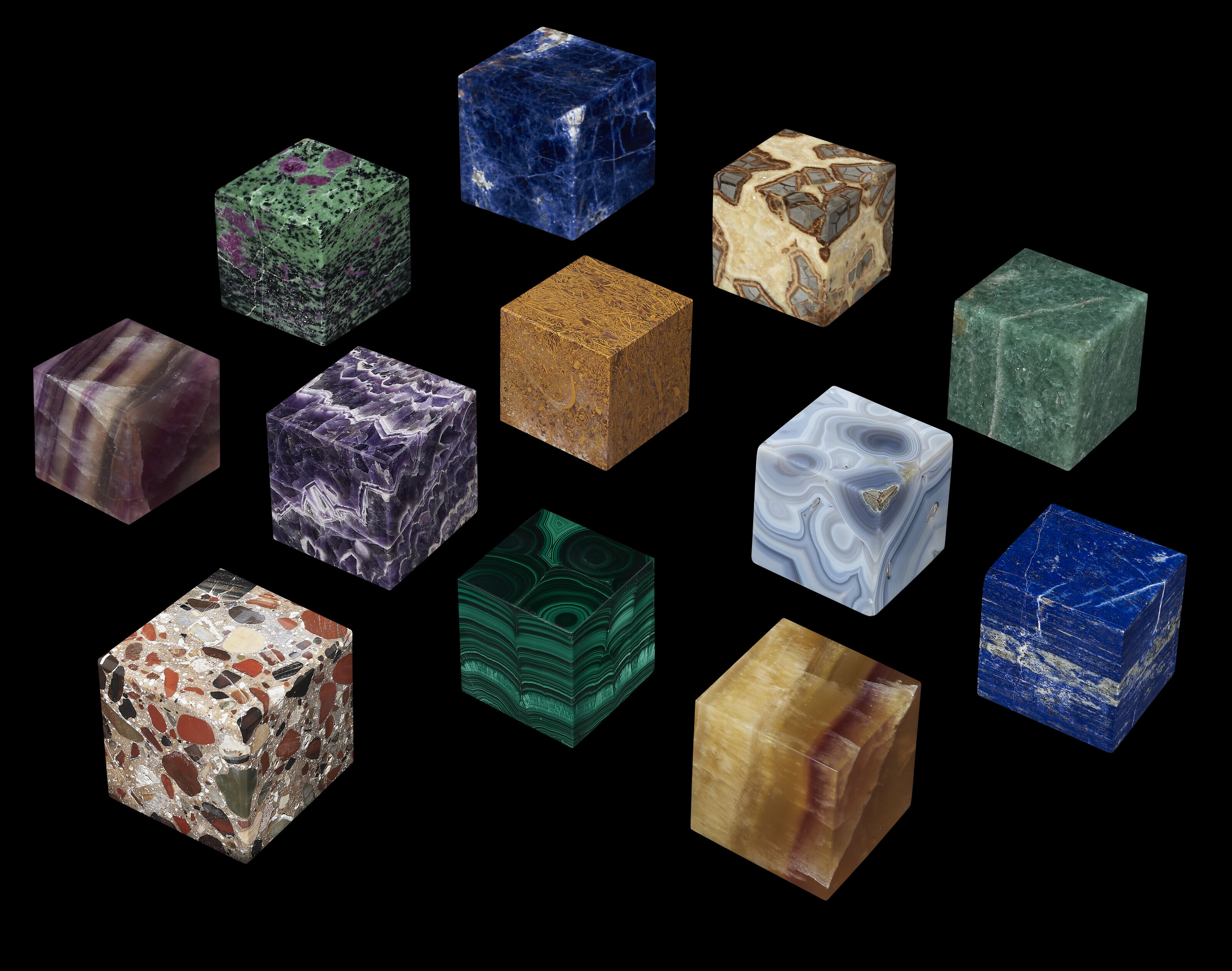 A DIVERSE GROUP OF TWELVE CUBE AND CUBIC MINERAL SPECIMENS, | Christie’s