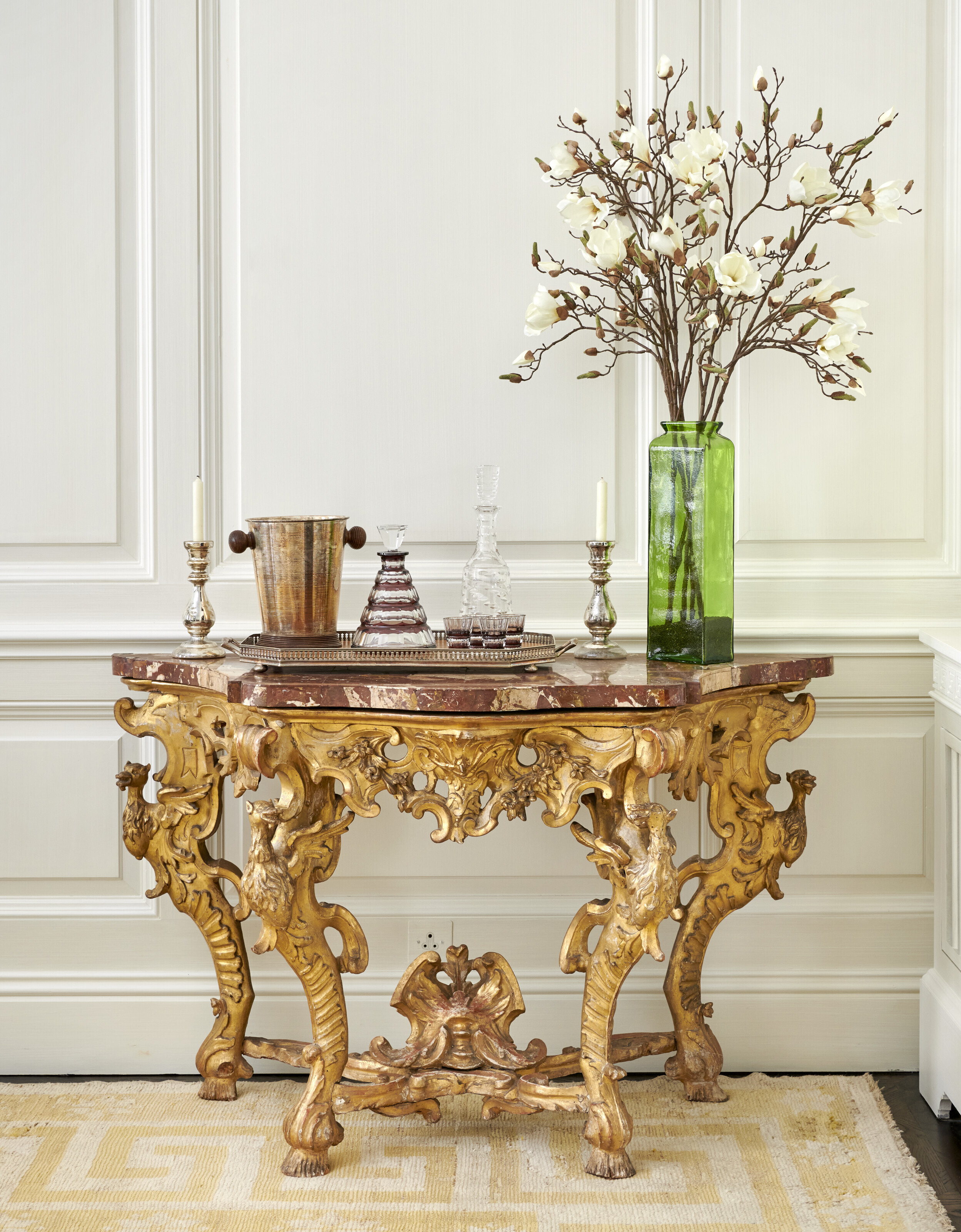 AN ITALIAN GILTWOOD CONSOLE TABLE, MARCHE, MID-18TH CENTURY | Christie’s