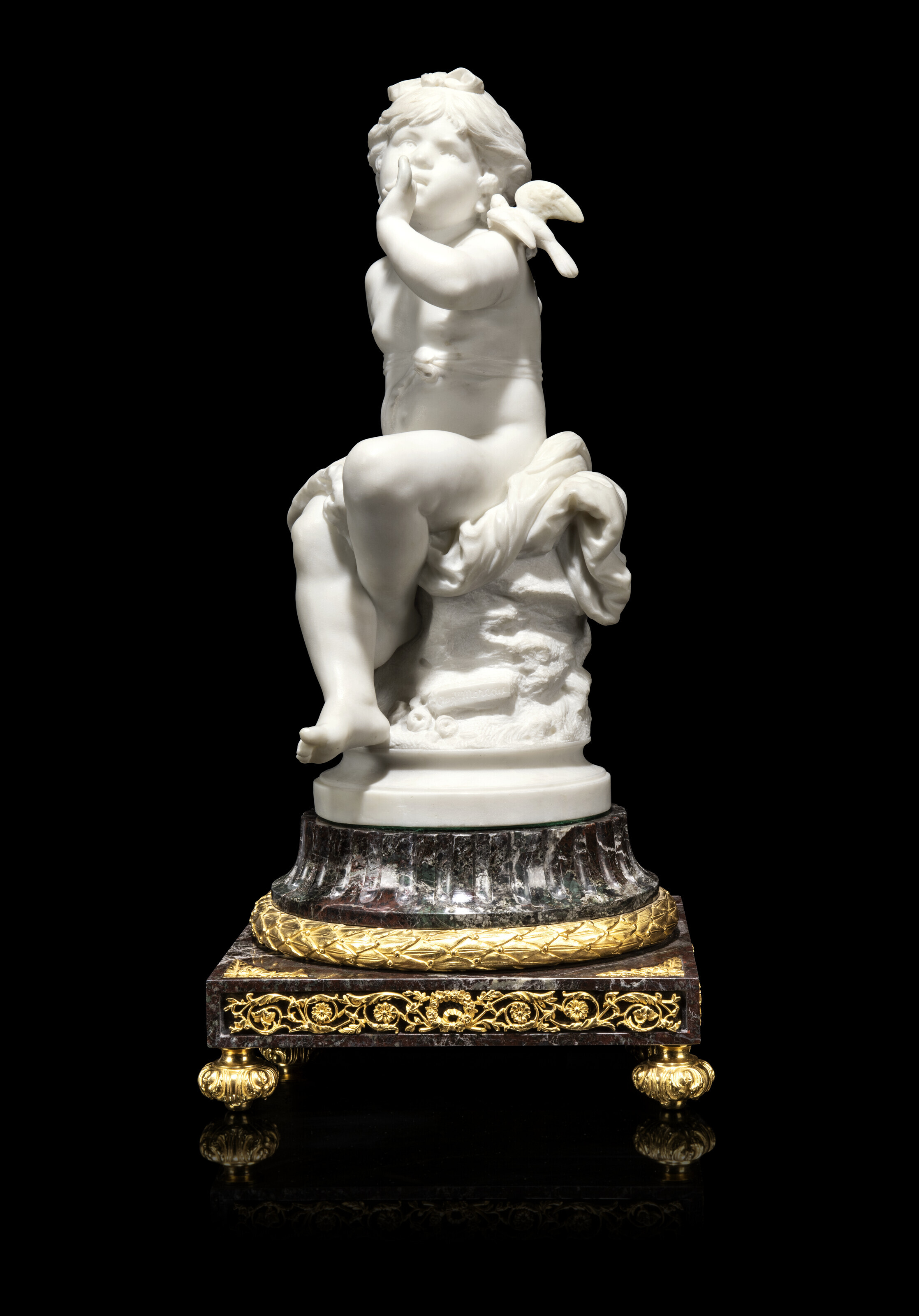 LOUIS AUGUSTE MOREAU (1855-1919), Seated putto with a bird | Christie’s