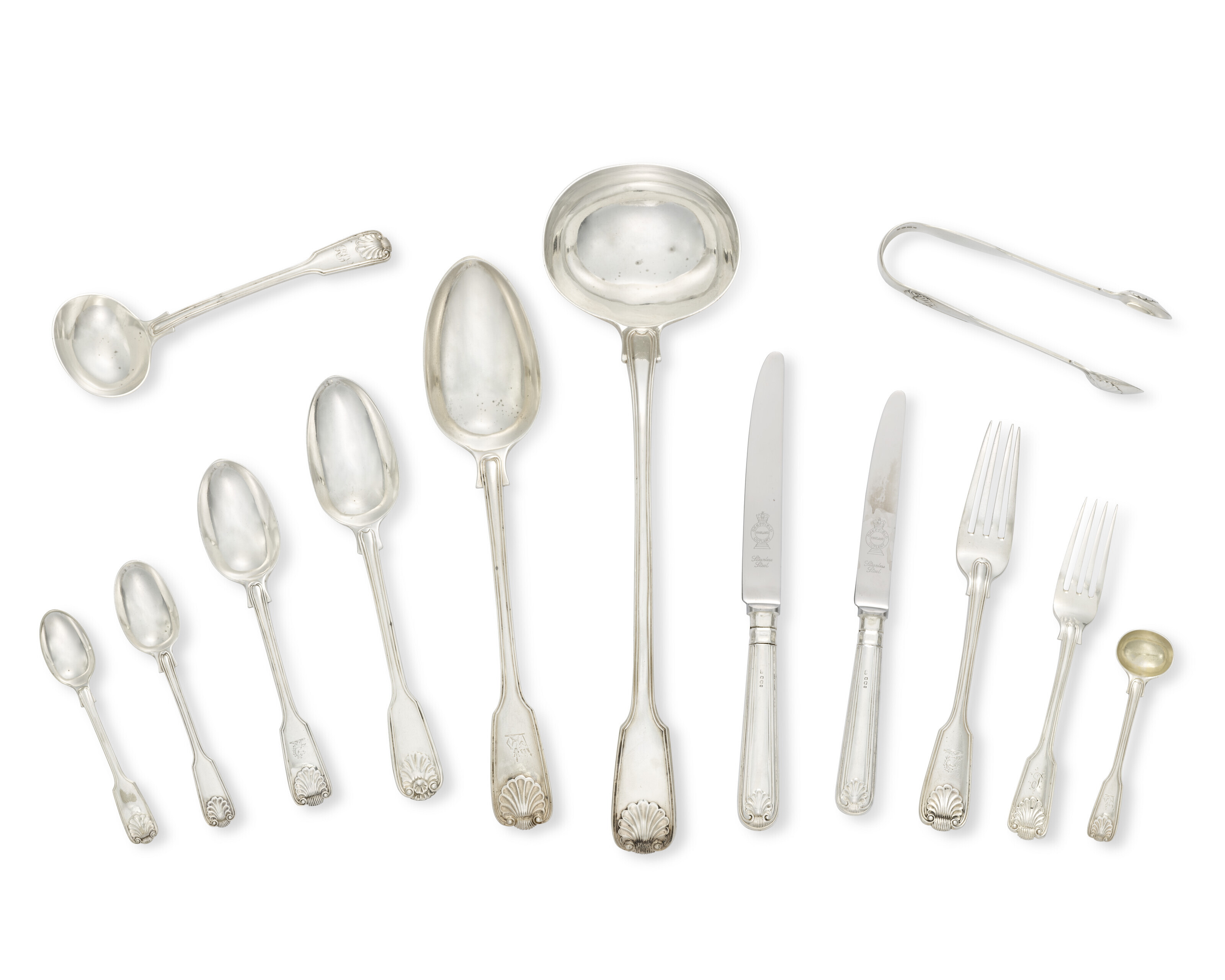 A VICTORIAN SILVER TABLE SERVICE, VARIOUS DATES AND MAKERS, THE ...