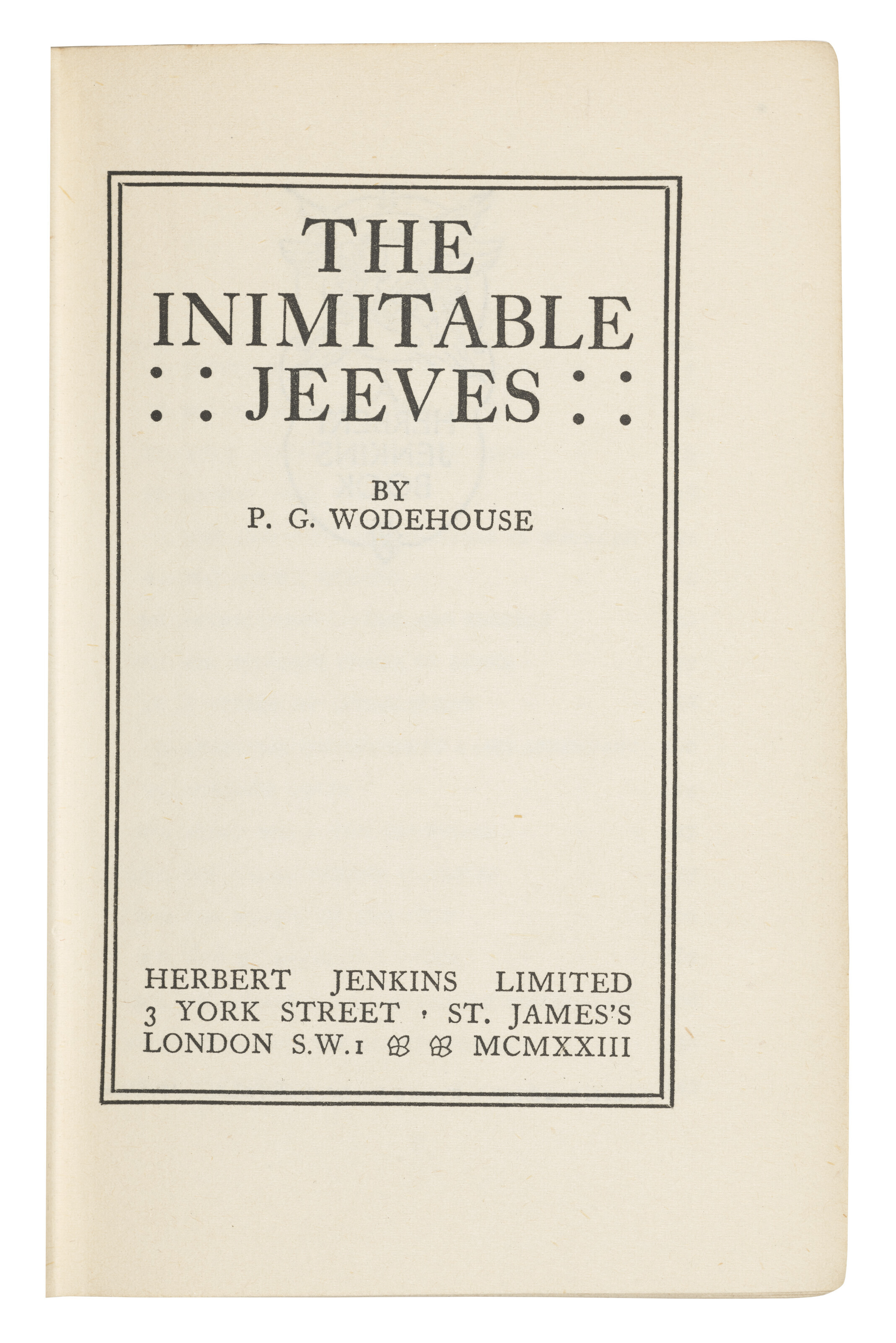 the inimitable jeeves
