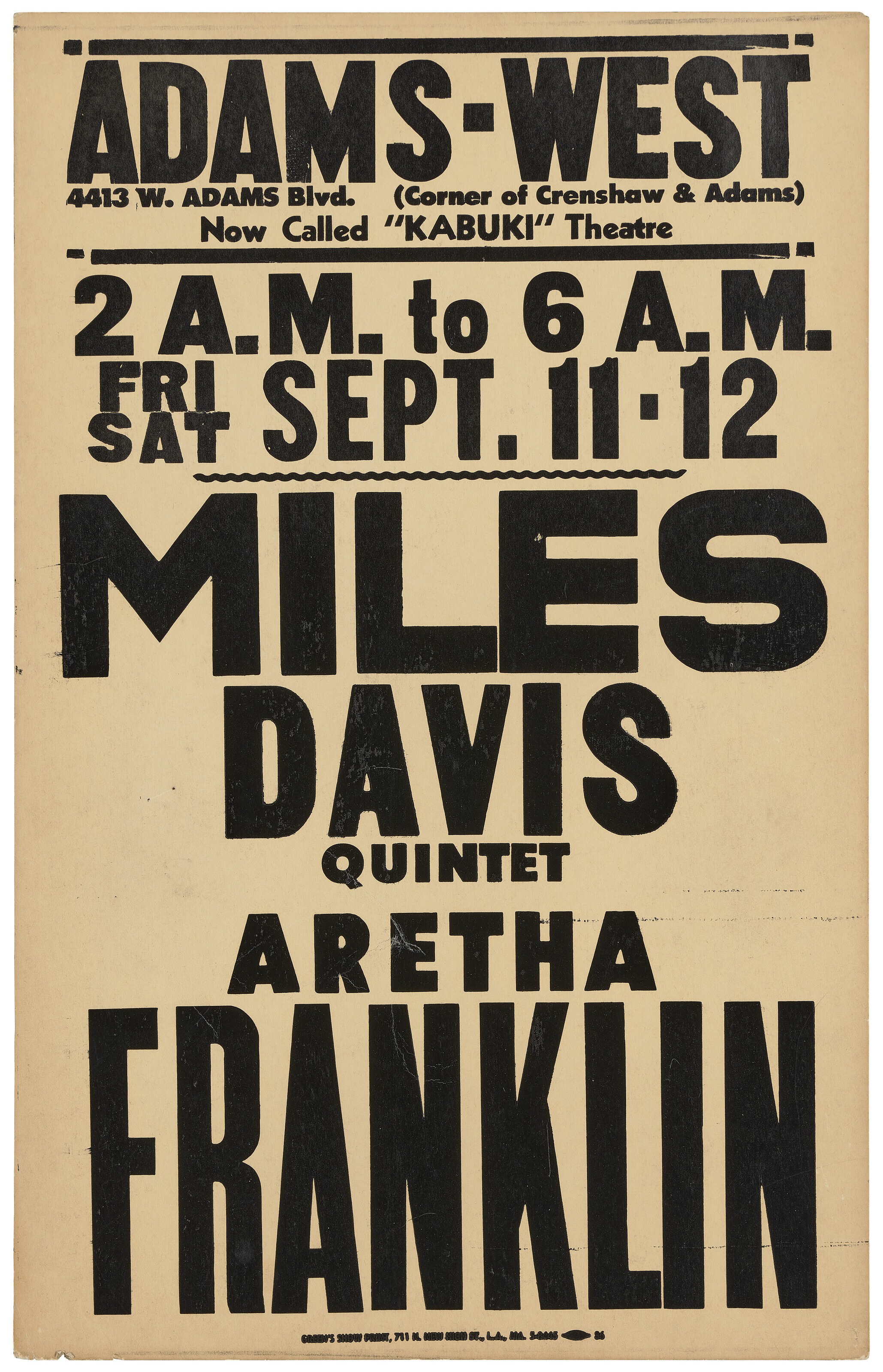 Miles Davis Concert Poster
