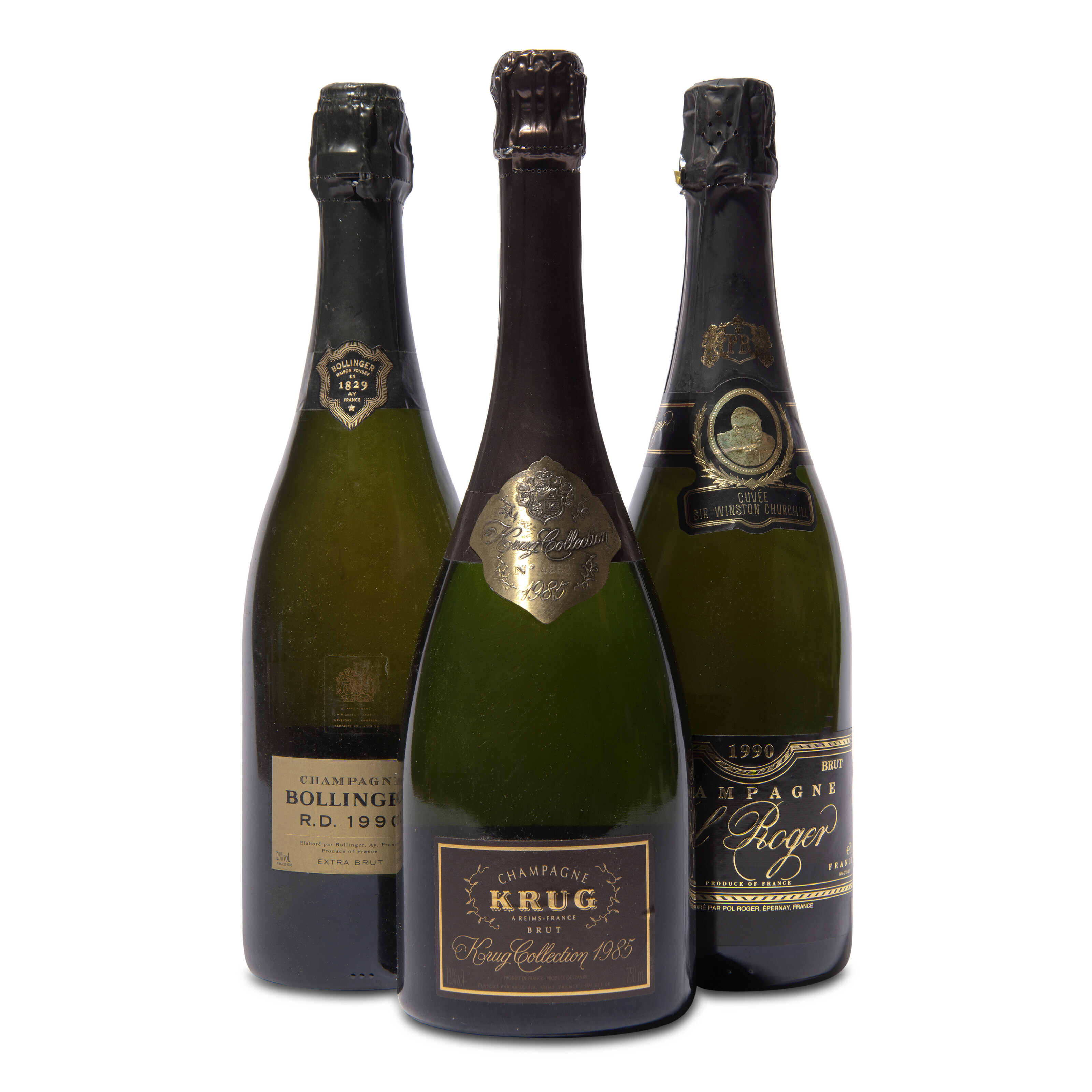Mixed Krug, Bollinger and Pol Roger 1985-1990, Krug Collection 1985In ...