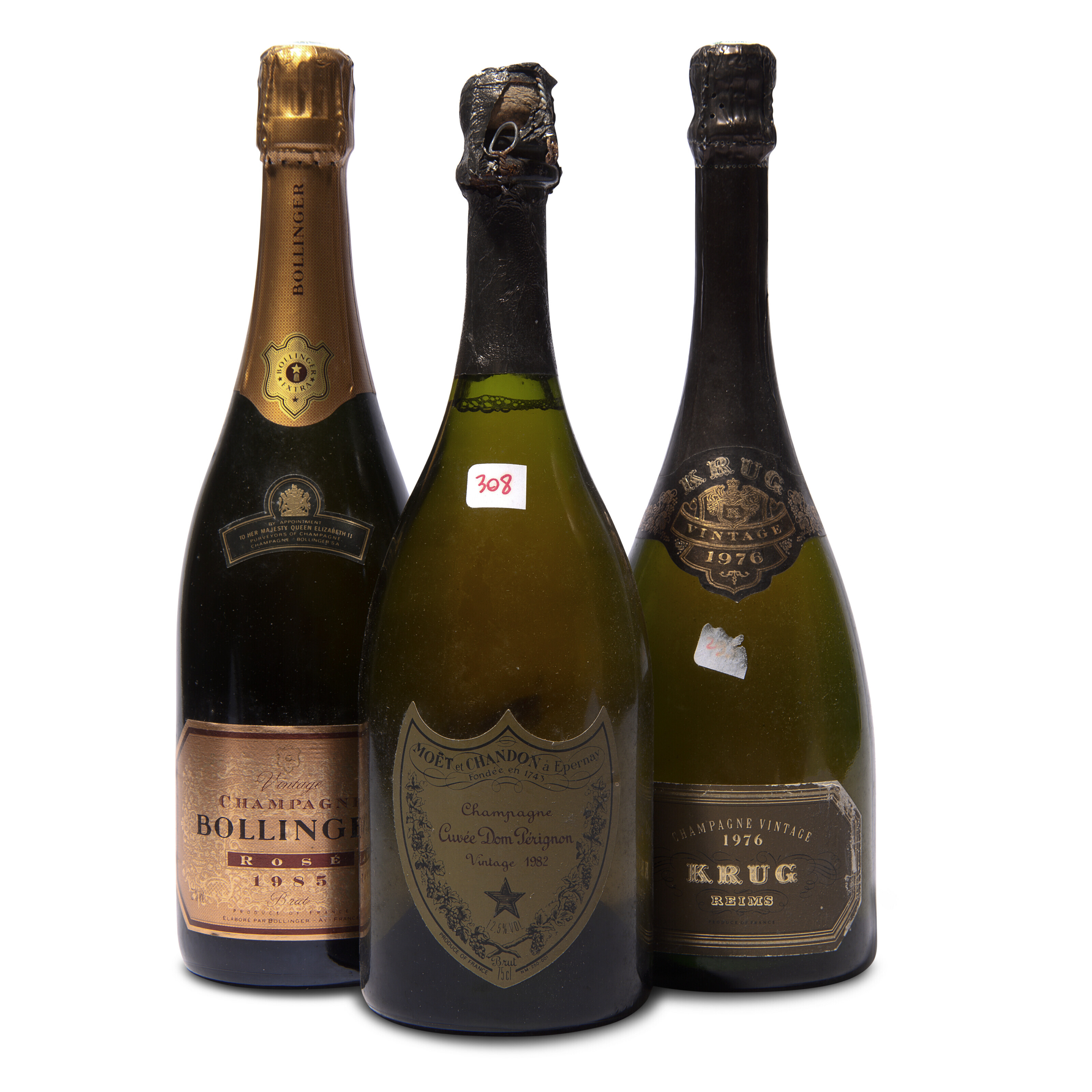 Mixed Champagne 1976-1985, Krug 1976Scuffed foil. Scuffed and slightly ...