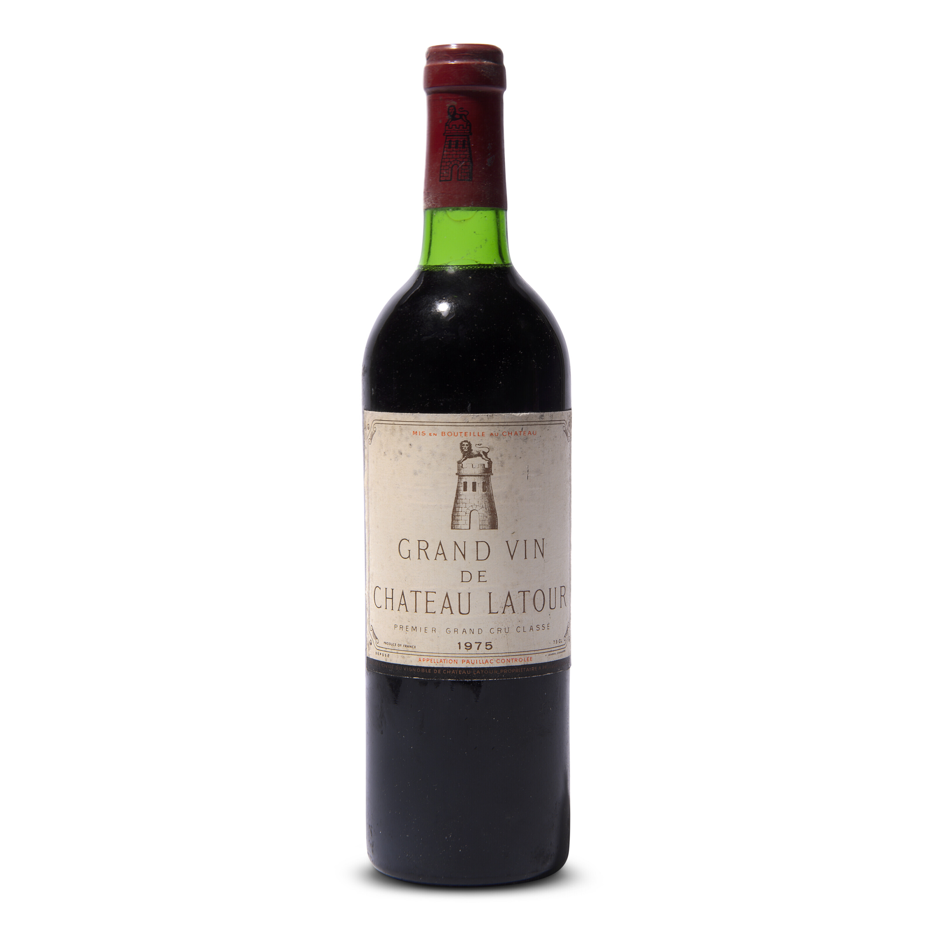 Château Latour 1975, Pauillac, 1er cru classéSlightly depressed corks ...