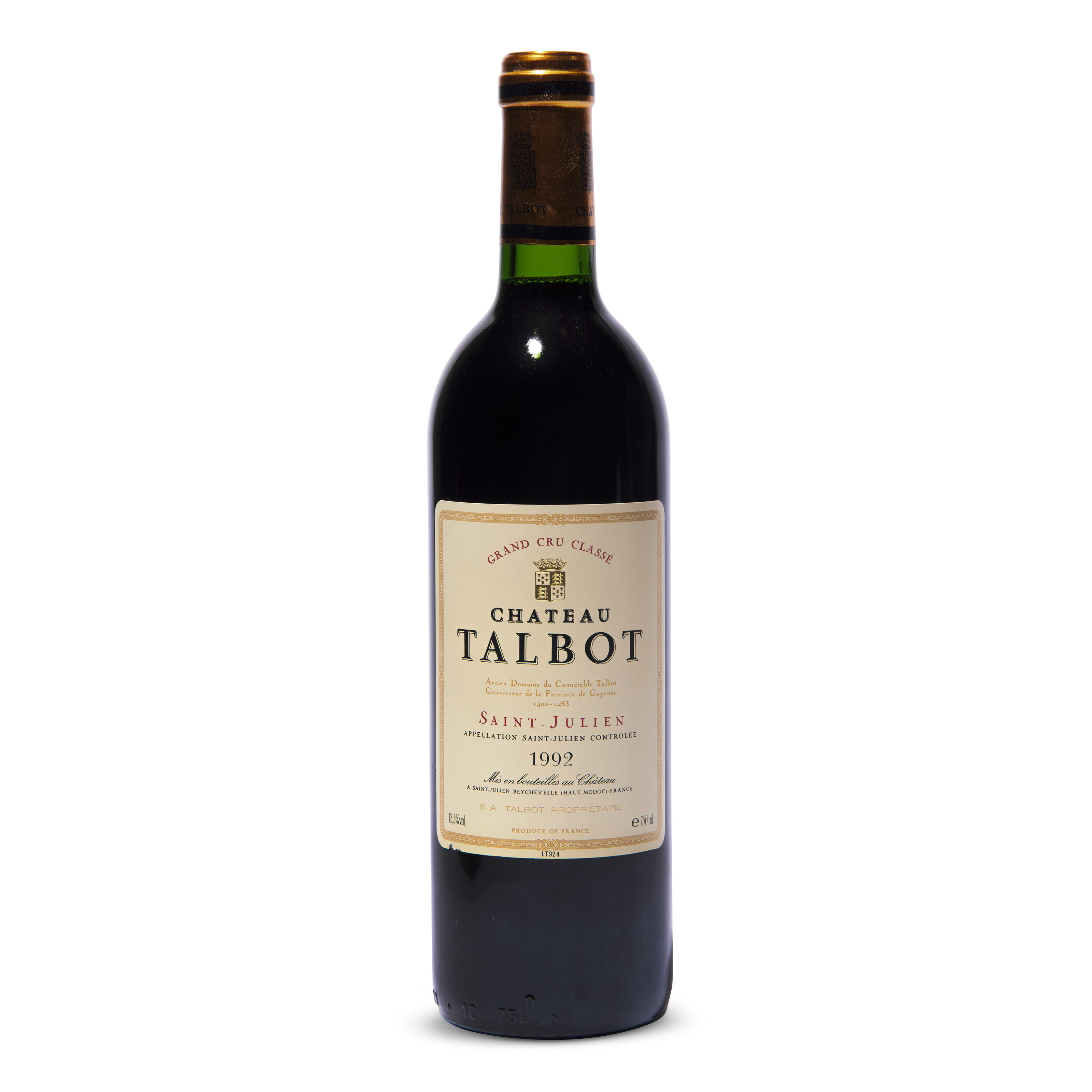 Château Talbot 1992, Saint-Julien, 4ème cru classéIn original wooden ...