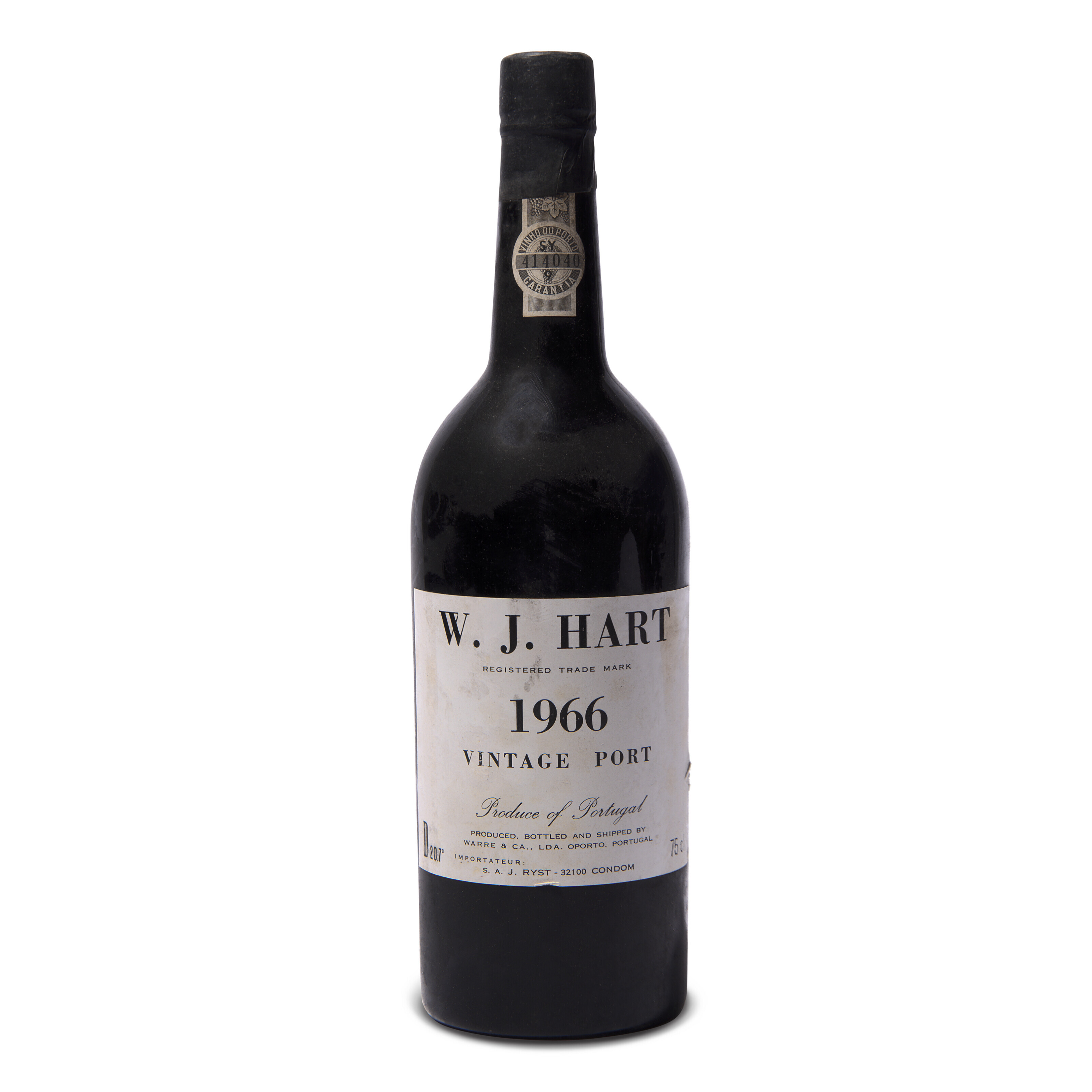 W.J.Hart Vintage Port 1966, PortOne damaged capsule. Slightly damaged ...