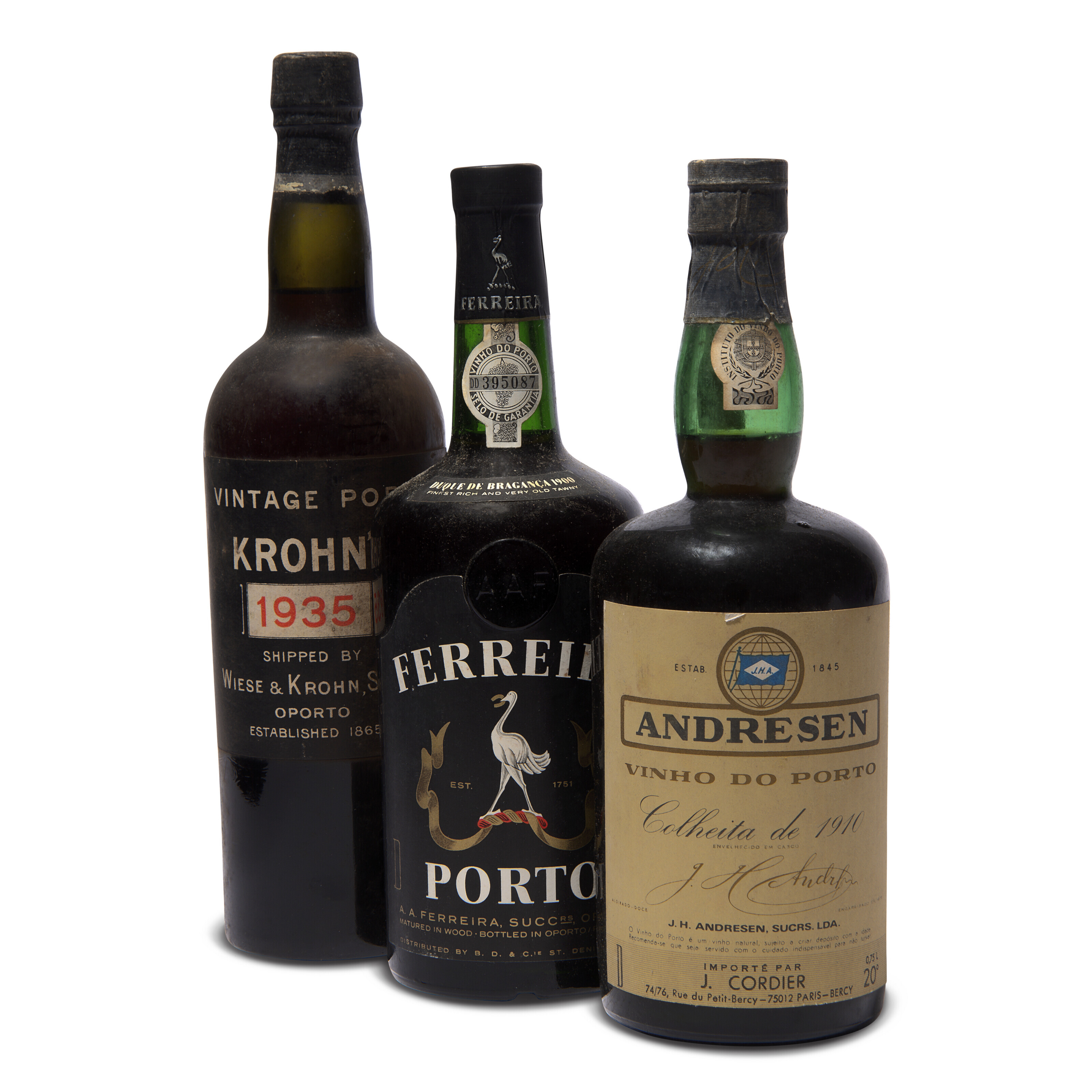 Mixed Port 1900-1935, Andresen Colheita Port1900Bin-soiled label. Level ...