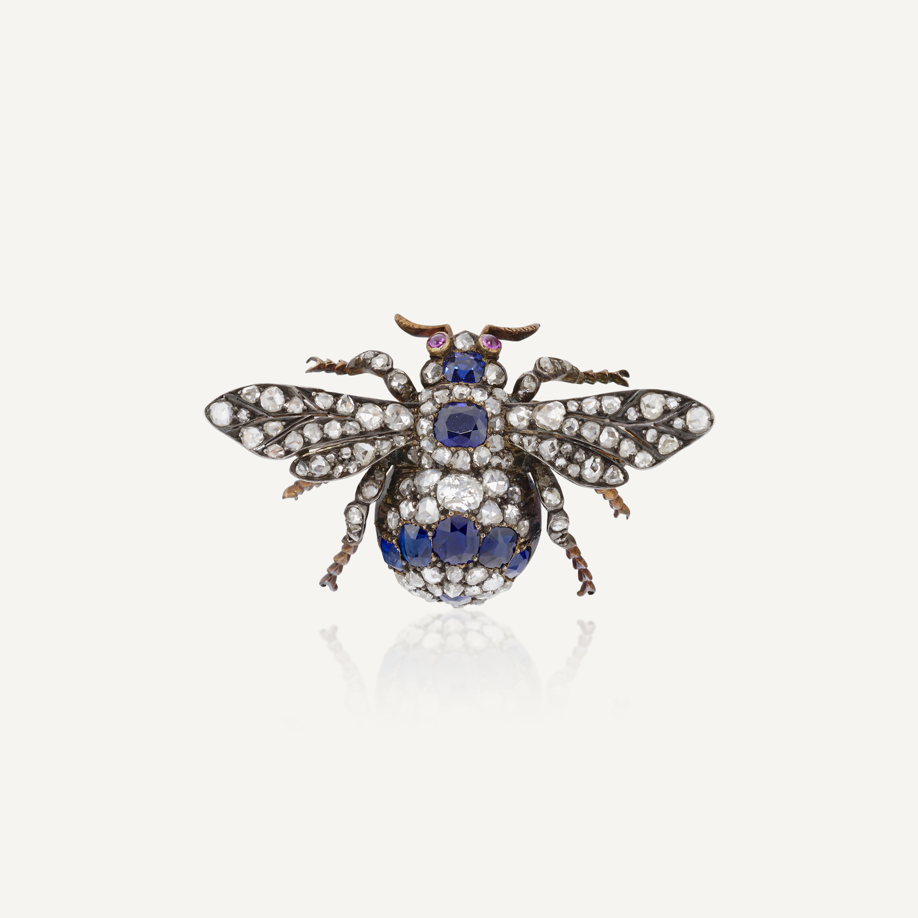 LATE 19TH CENTURY SAPPHIRE, DIAMOND AND RUBY BEE BROOCH, | Christie’s