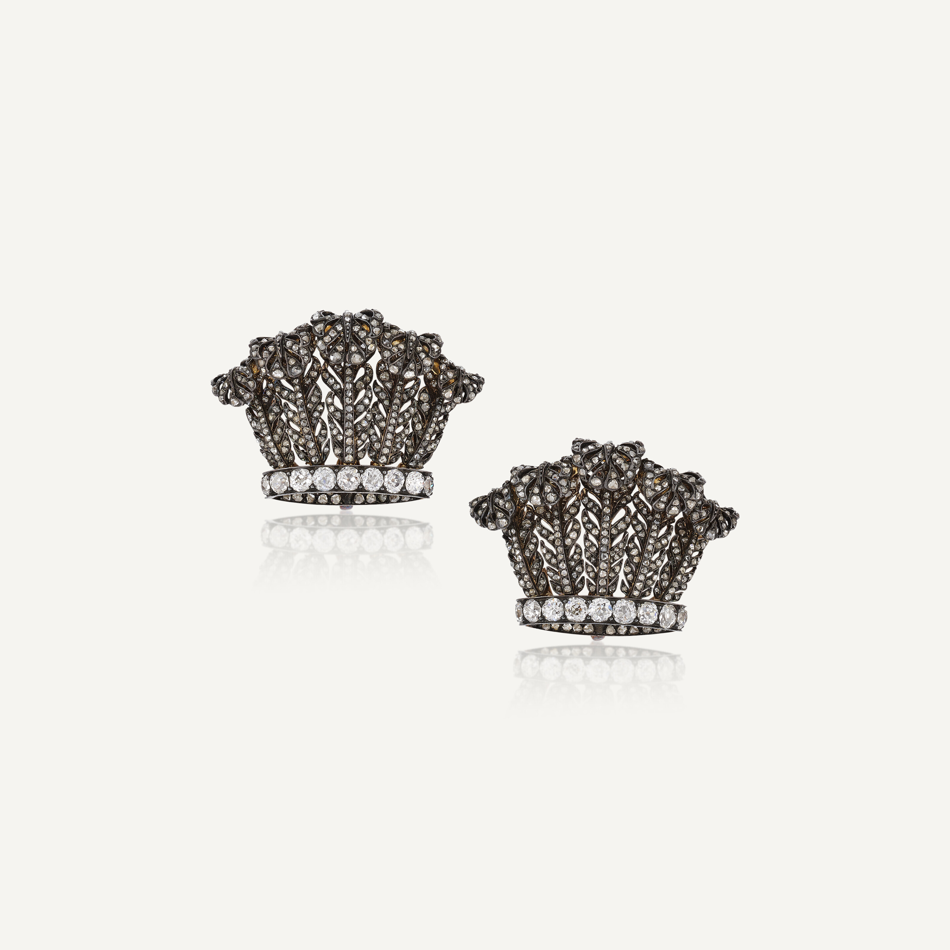 PAIR OF LATE 19TH CENTURY DIAMOND CORONET BROOCHES, | Christie’s