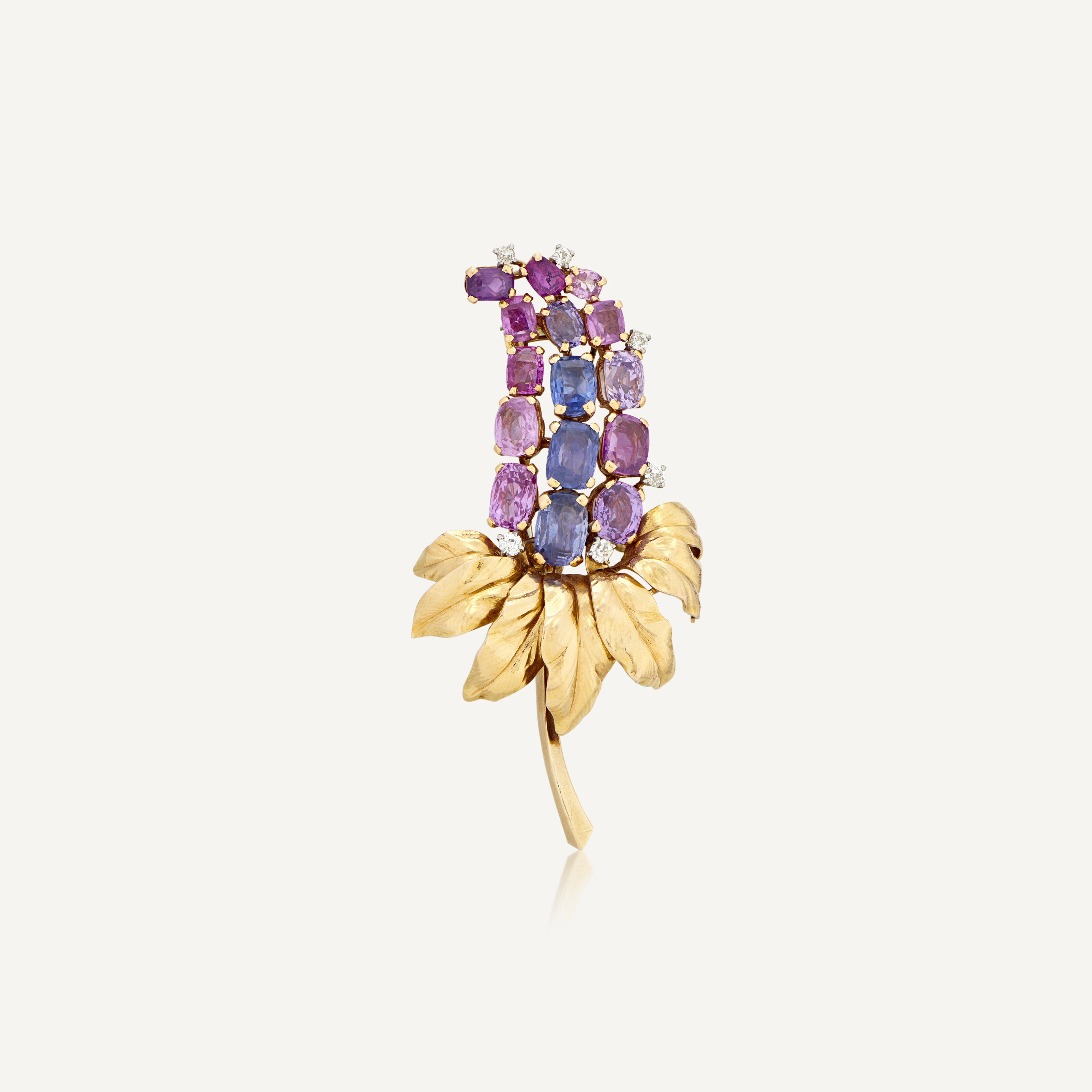 RETRO CARTIER COLOURED SAPPHIRE AND DIAMOND FLOWER BROOCH, | Christie’s