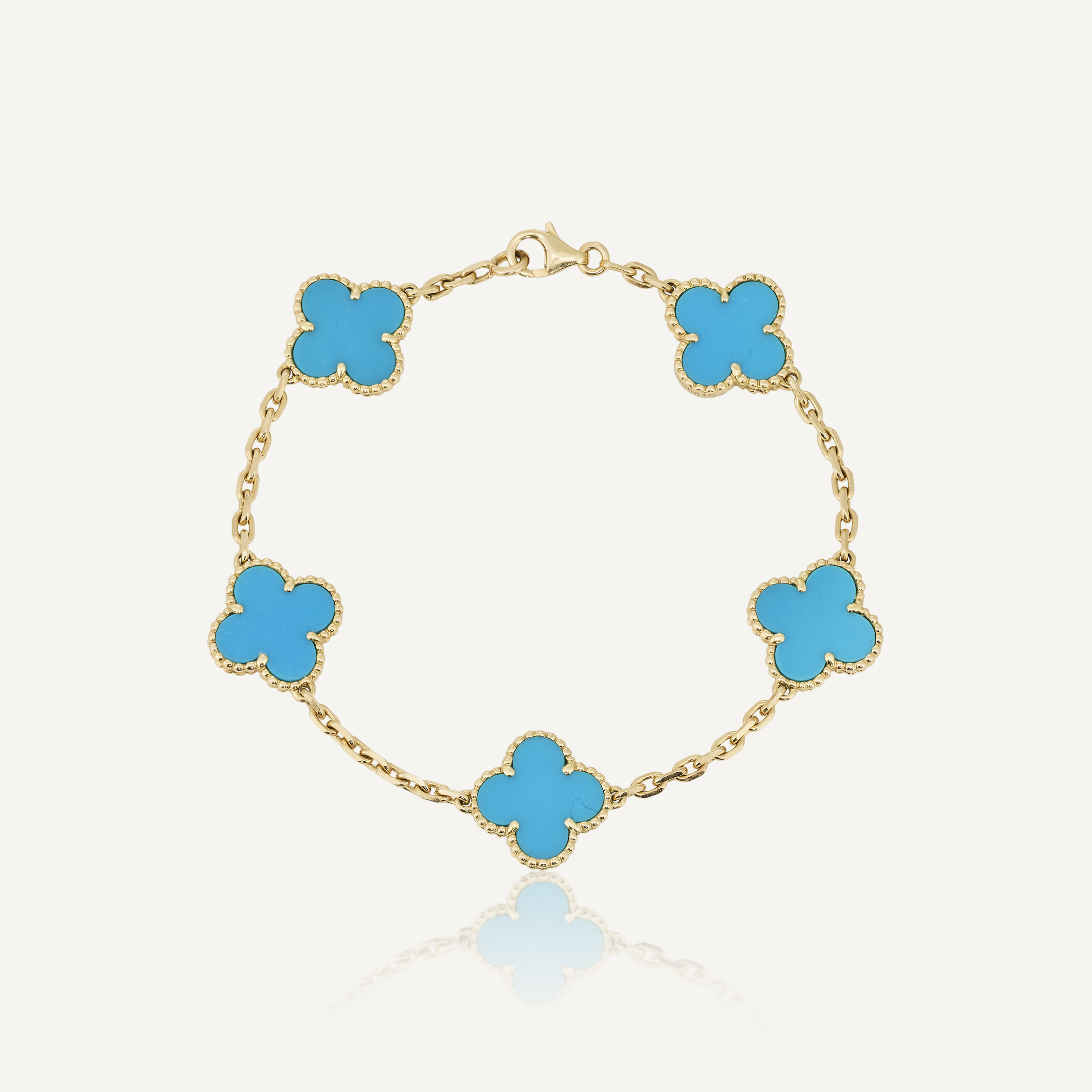 VAN CLEEF & ARPELS TURQUOISE 'ALHAMBRA' BRACELET, | Christie’s