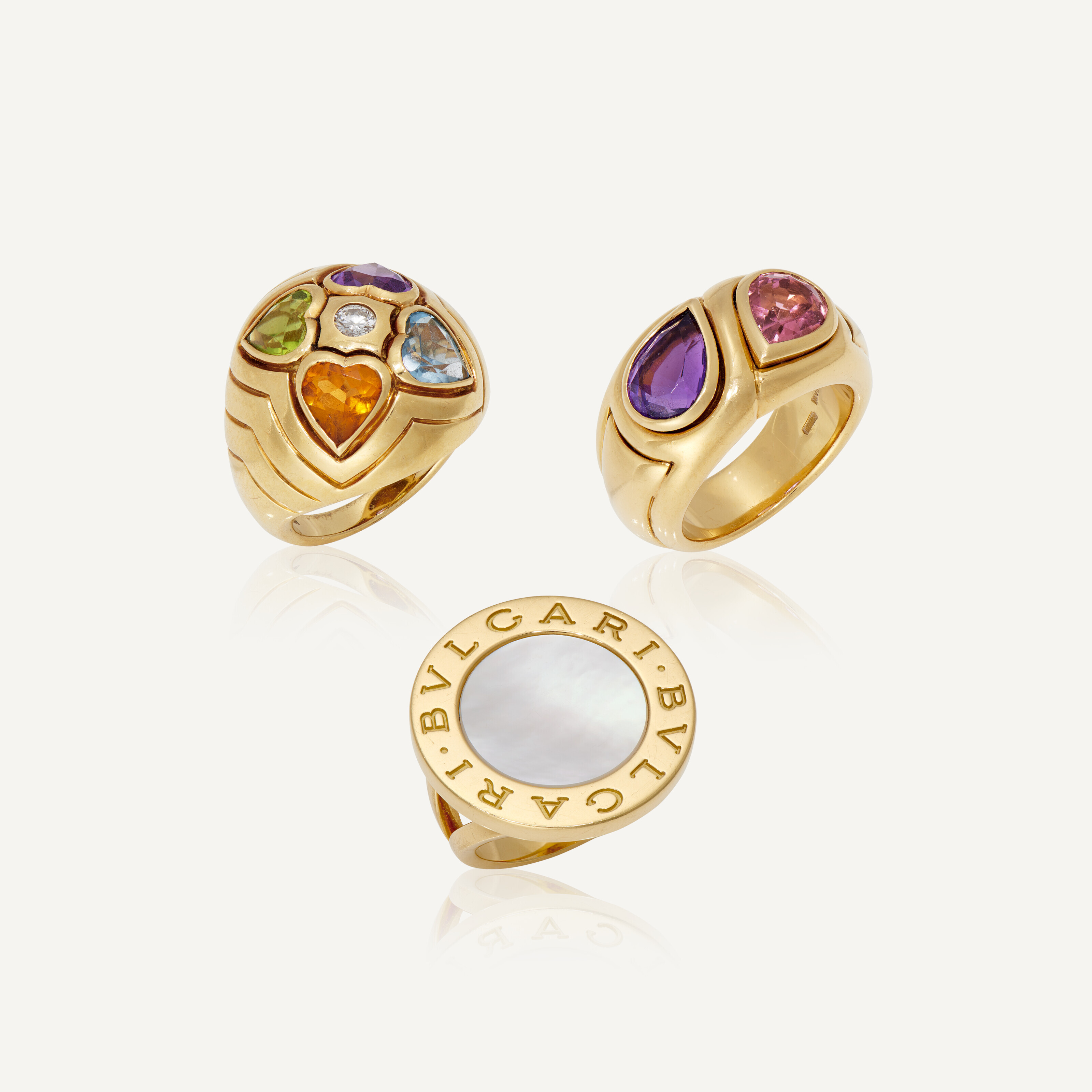 BULGARI THREE GEM SET RINGS, | Christie’s