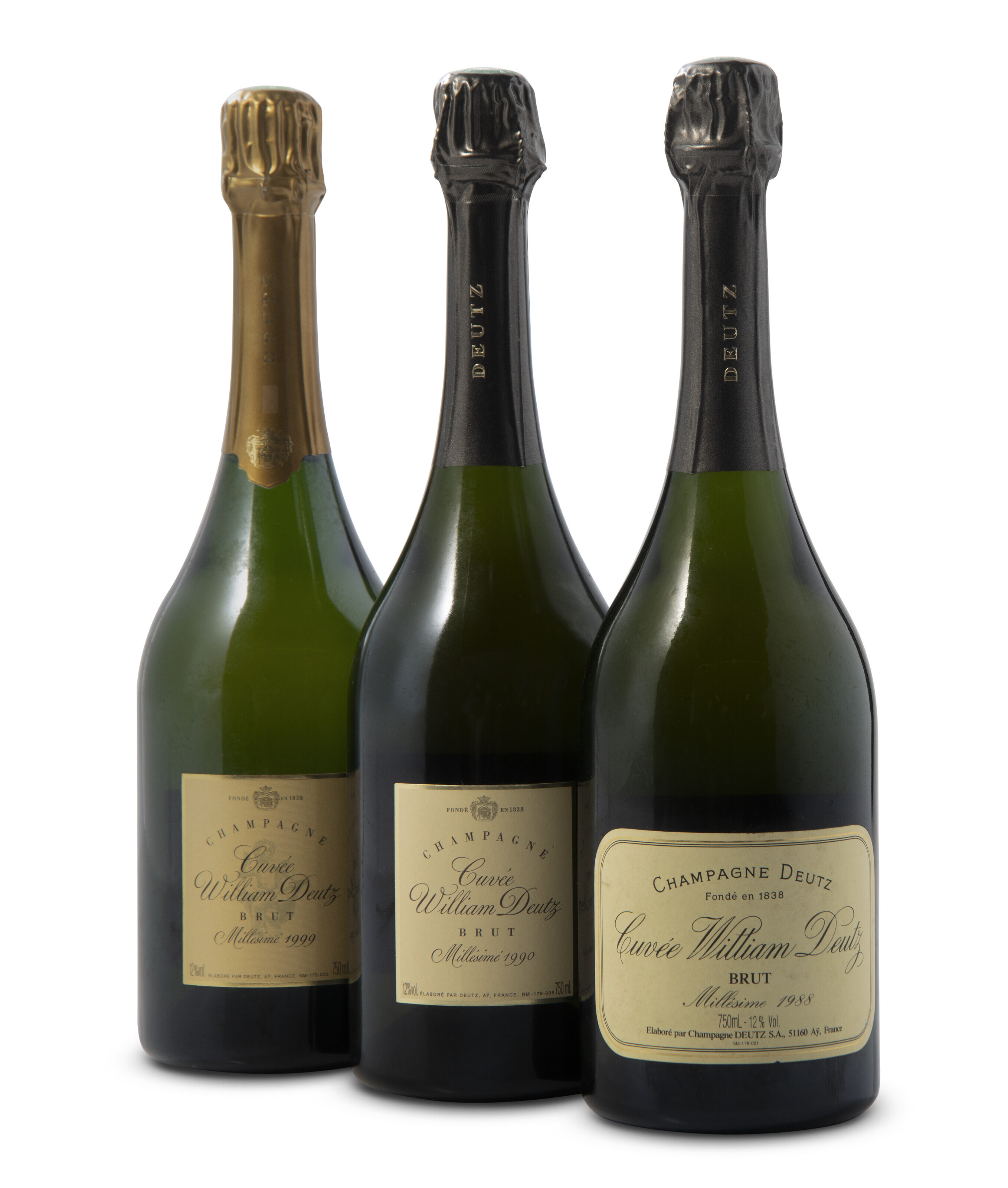Mixed Deutz Cuvée William 1988-1999, Deutz Cuvée William1988Bin-soiled ...