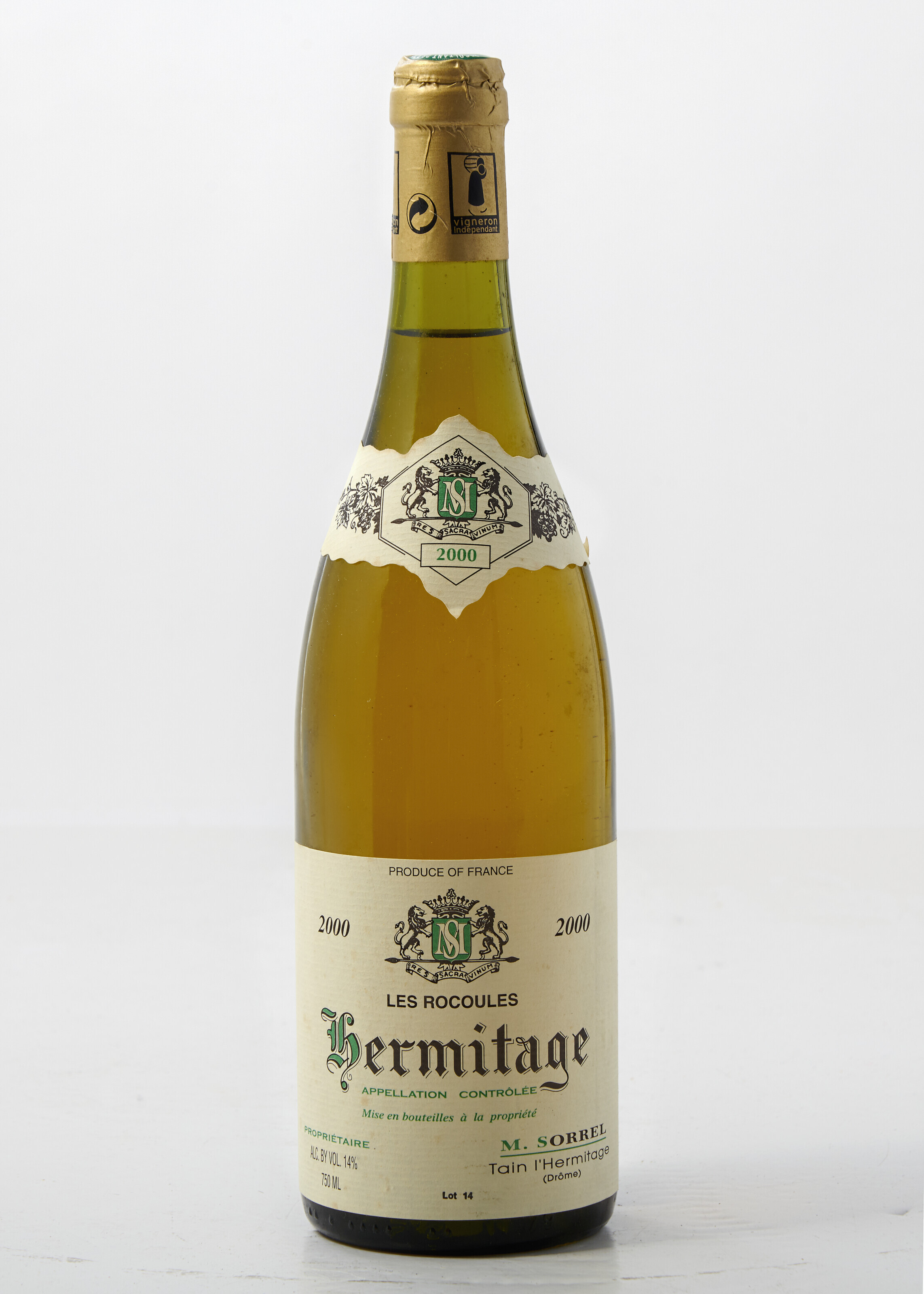 M. Sorrel, Hermitage Blanc Les Roucoules 2000, RhôneIn original carton ...