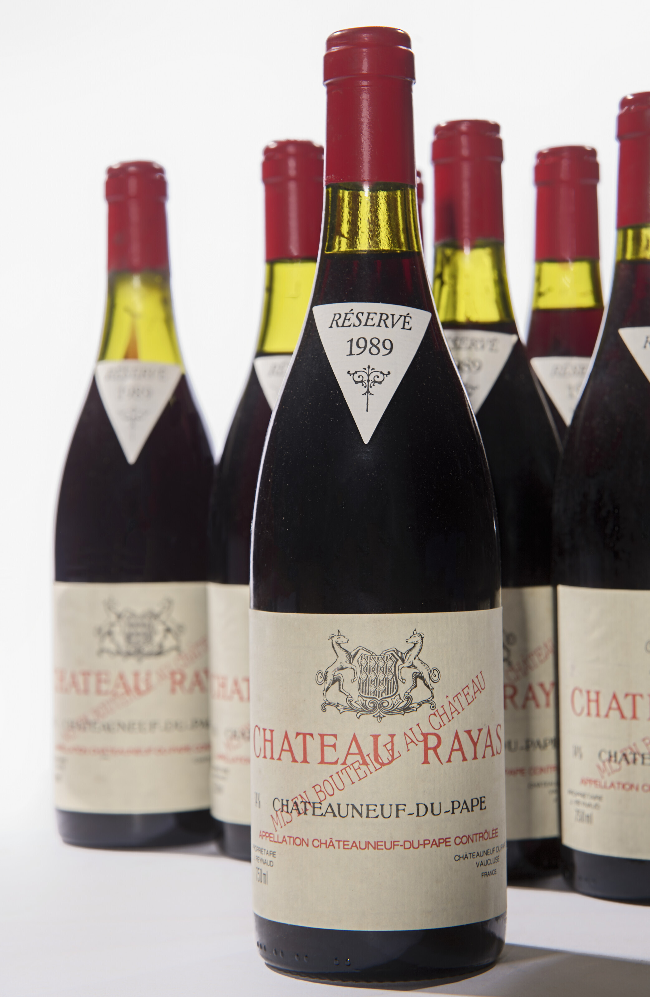 Château Rayas,Châteauneuf-du-Pape 1989, RhôneThree slightly corroded ...