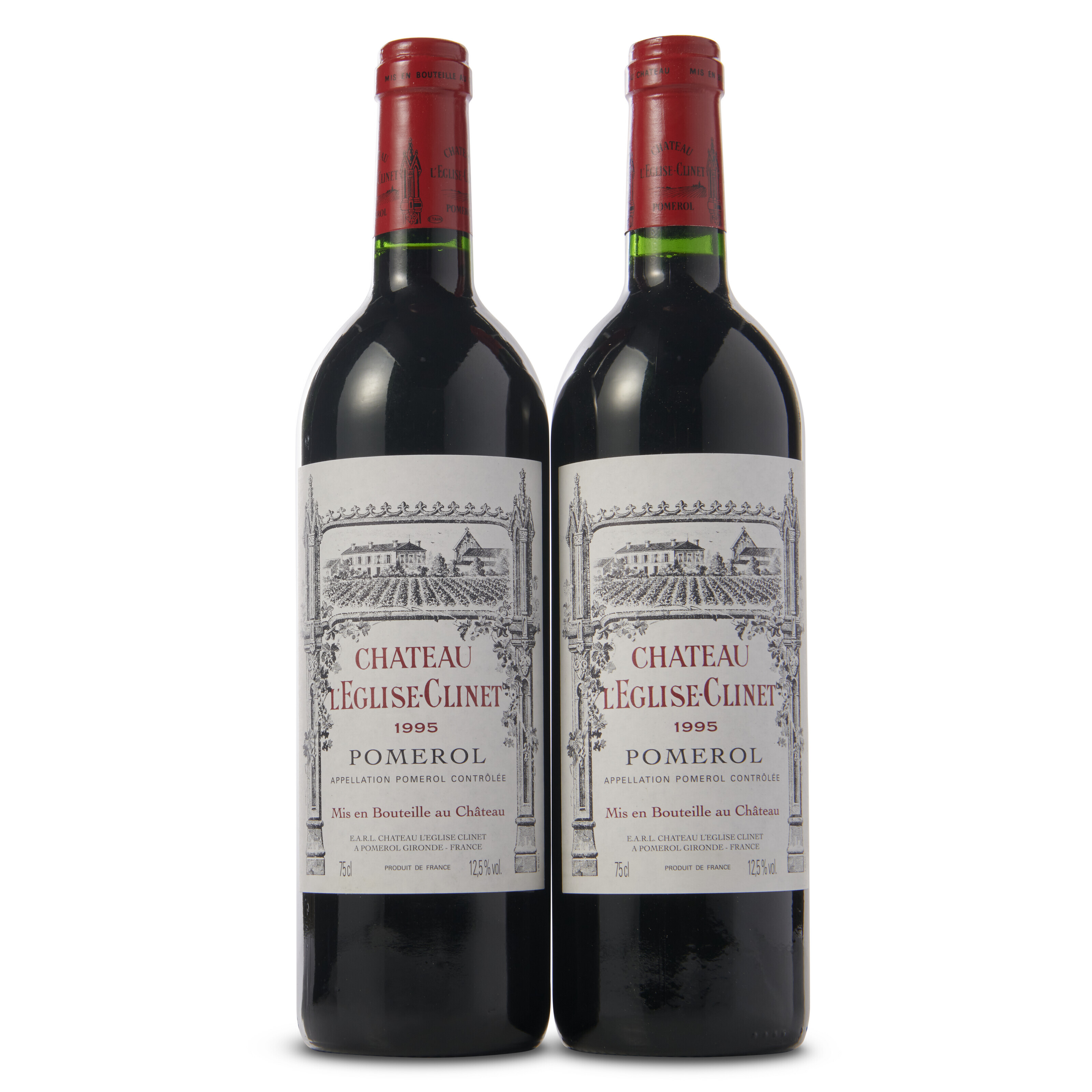 Mixed L'Eglise-Clinet 1995-1996, Château L'Eglise-Clinet 1995In original wooden case. Excellent ...