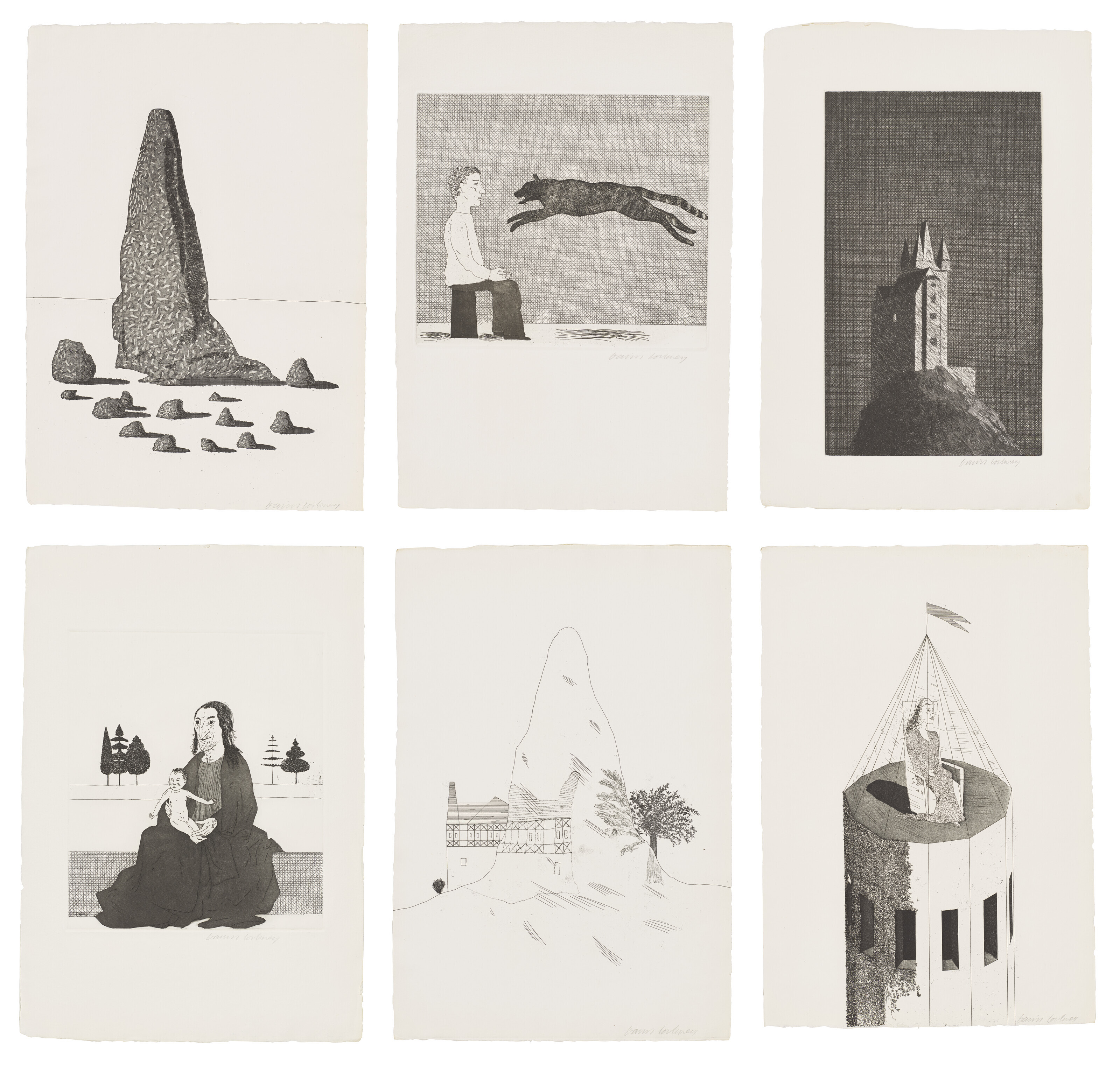 DAVID HOCKNEY (B. 1937), Illustrations for Six Fairy Tales from the ...