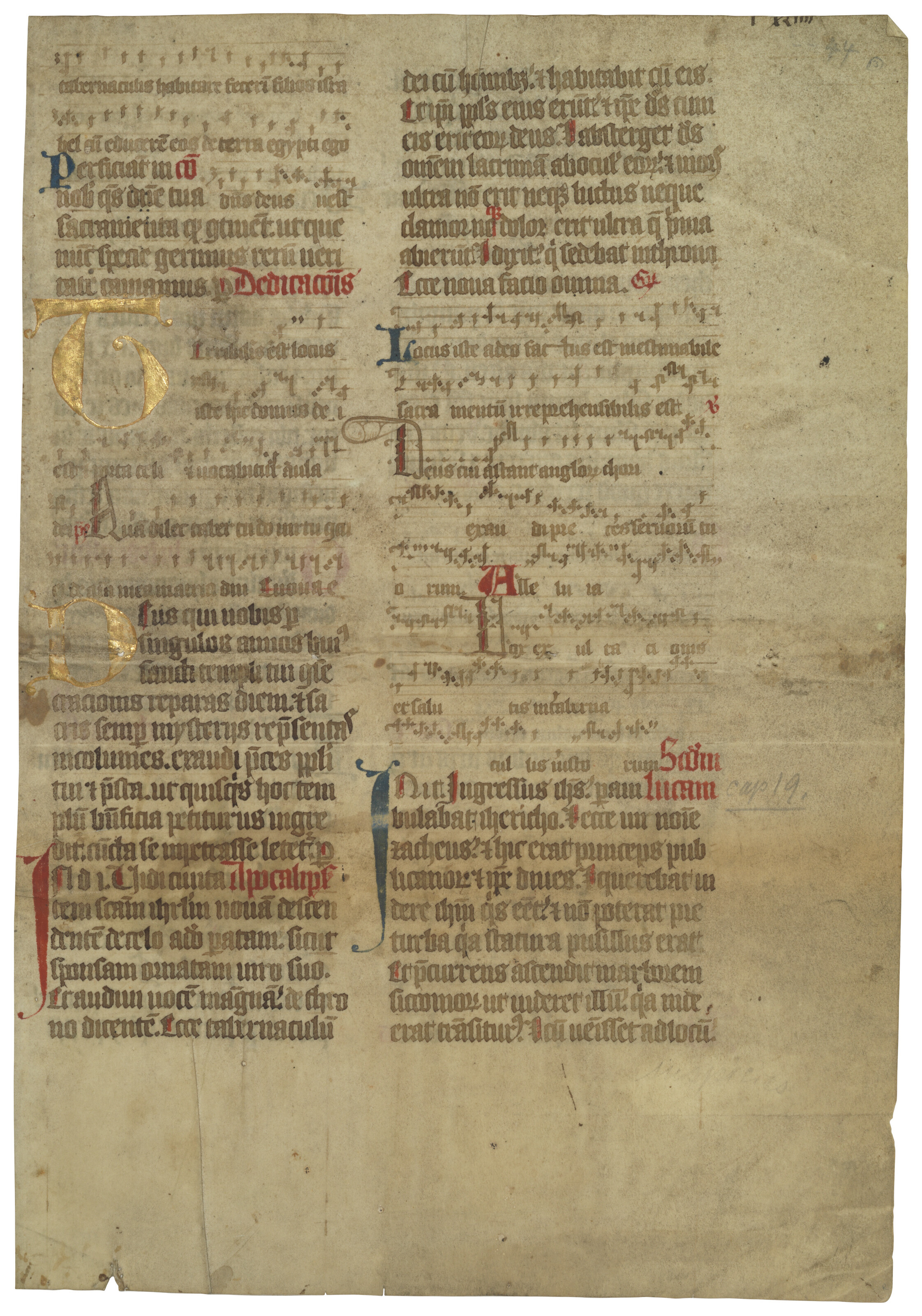 Metz-German notation, A leaf from a noted Missal, in Latin, illuminated ...