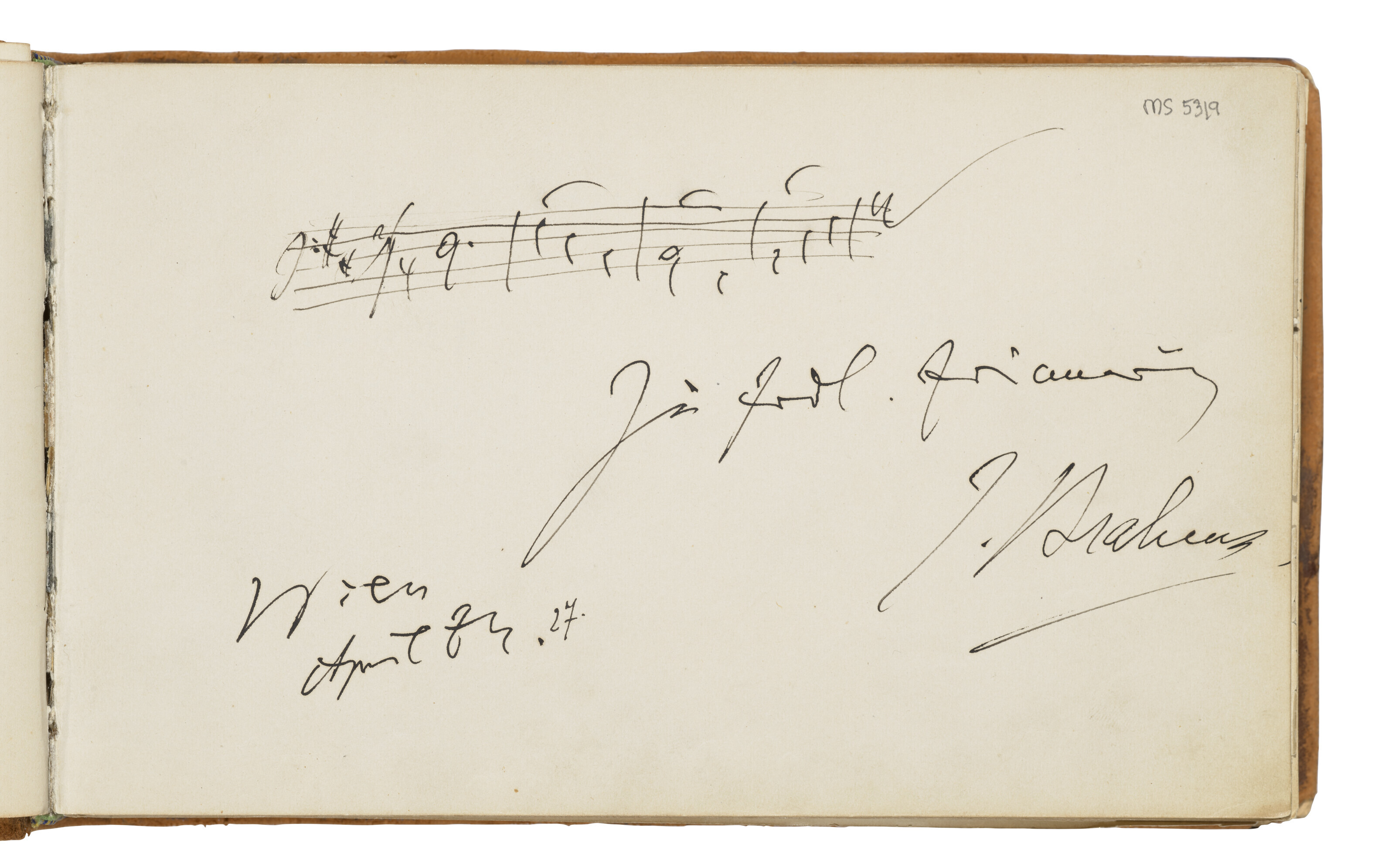 Johannes Brahms (1833-1897) and others, Autograph quotation, the ...