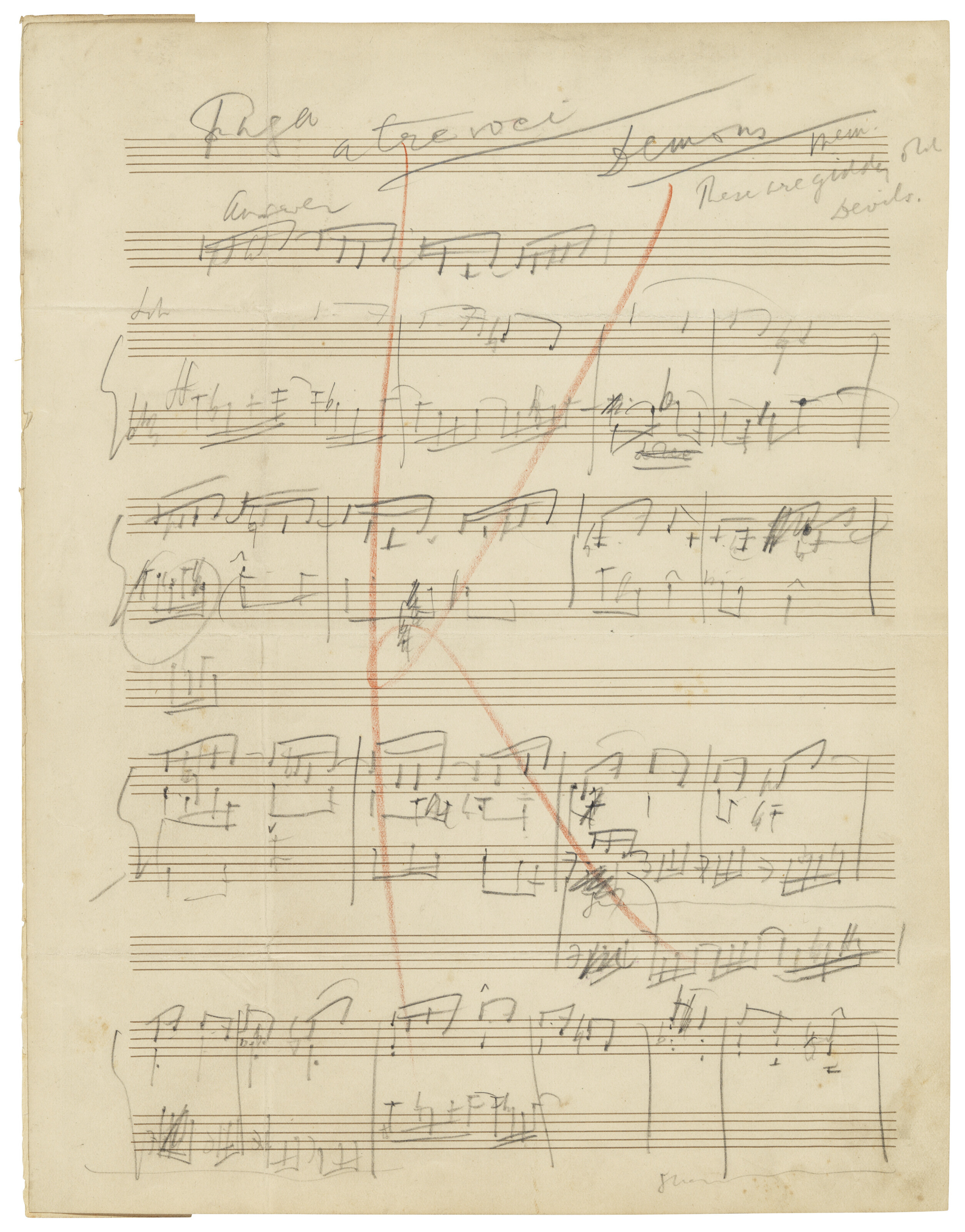 Sir Edward Elgar, 1st Baronet (1857-1934), Autograph music manuscript ...